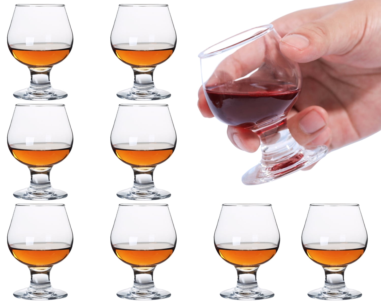Soopiiso, Shot Glasses, 50ml/1.75 oz, Set of 8, Cute Brandy Cognac ...