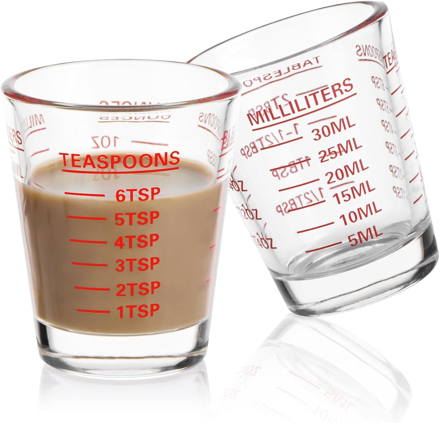 Shot Glasses Measuring Cup Set 2PACK Espresso Shot Glasses Liquid Heavy ...