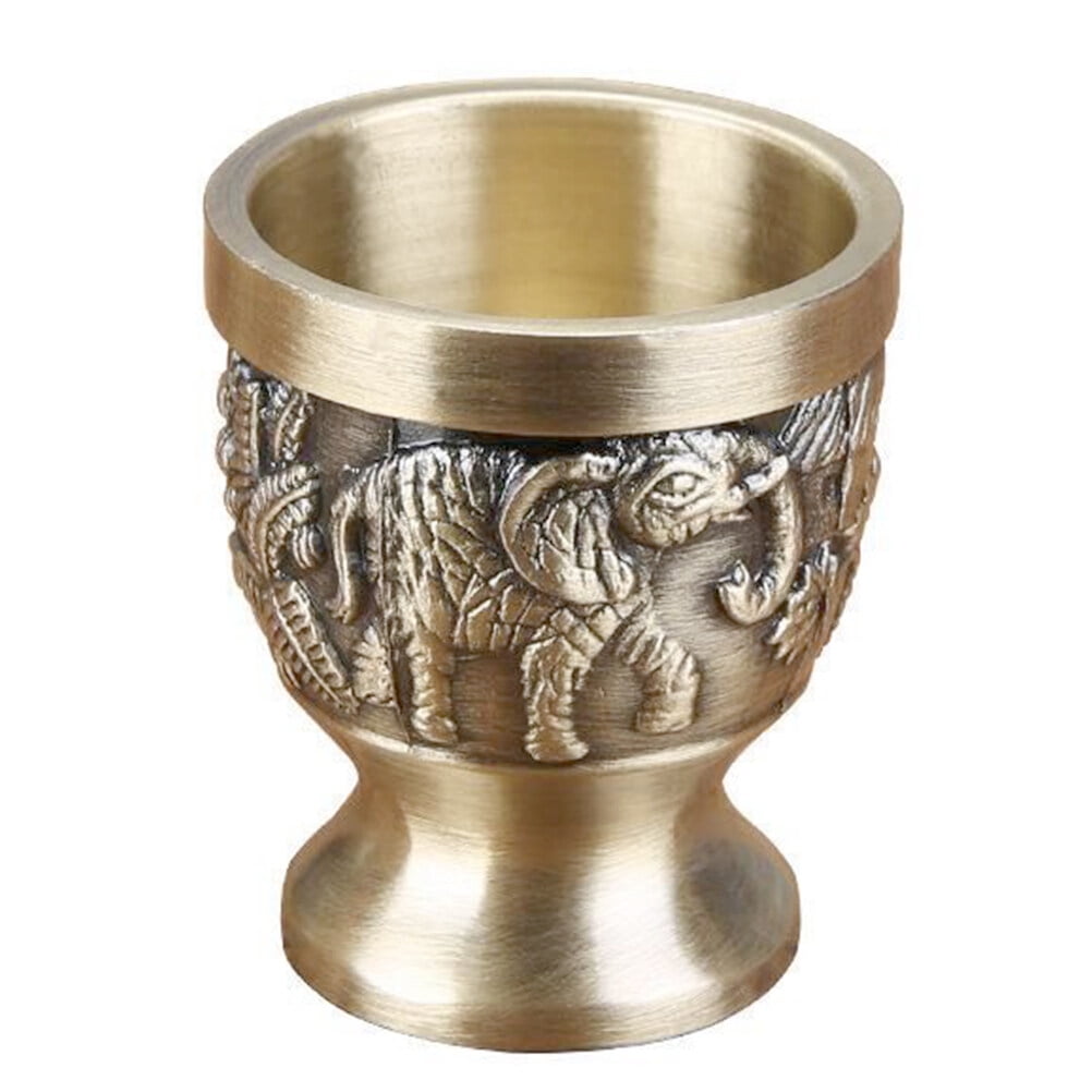 Shot Glasses, Mini Gold Goblet Vintage Metal Embossed Wine Cup Retro ...