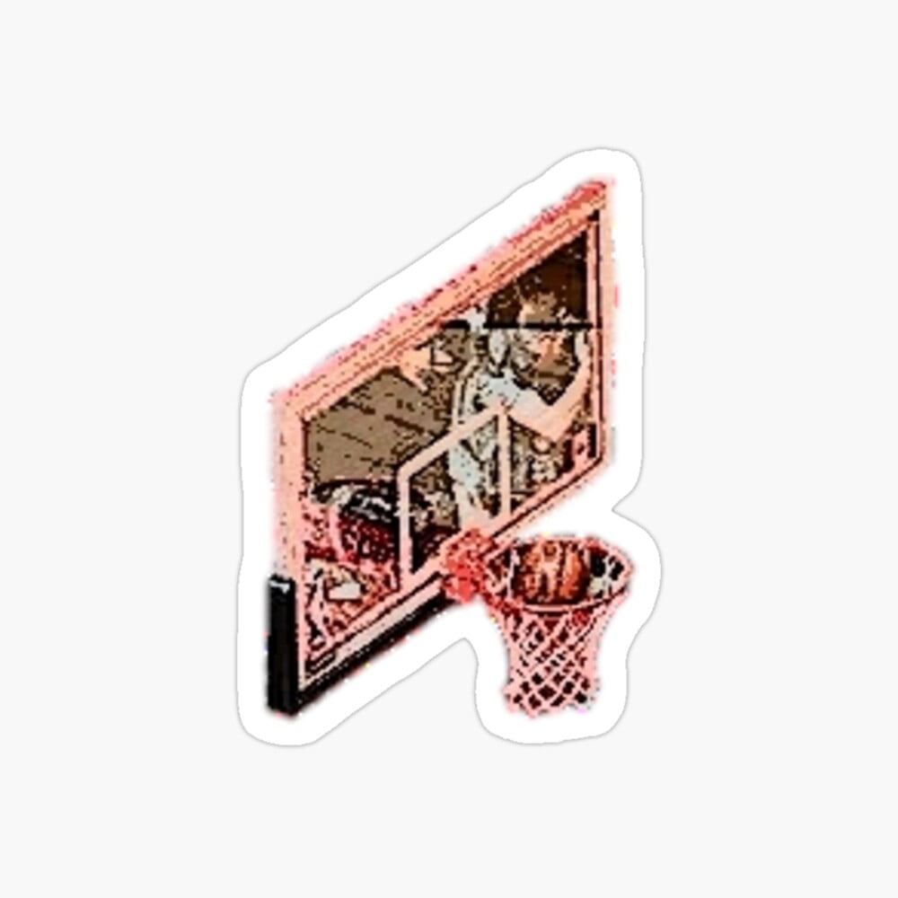 Shot Going Into A Basketball Hoop Sticker Phone Decal Water Bottle ...