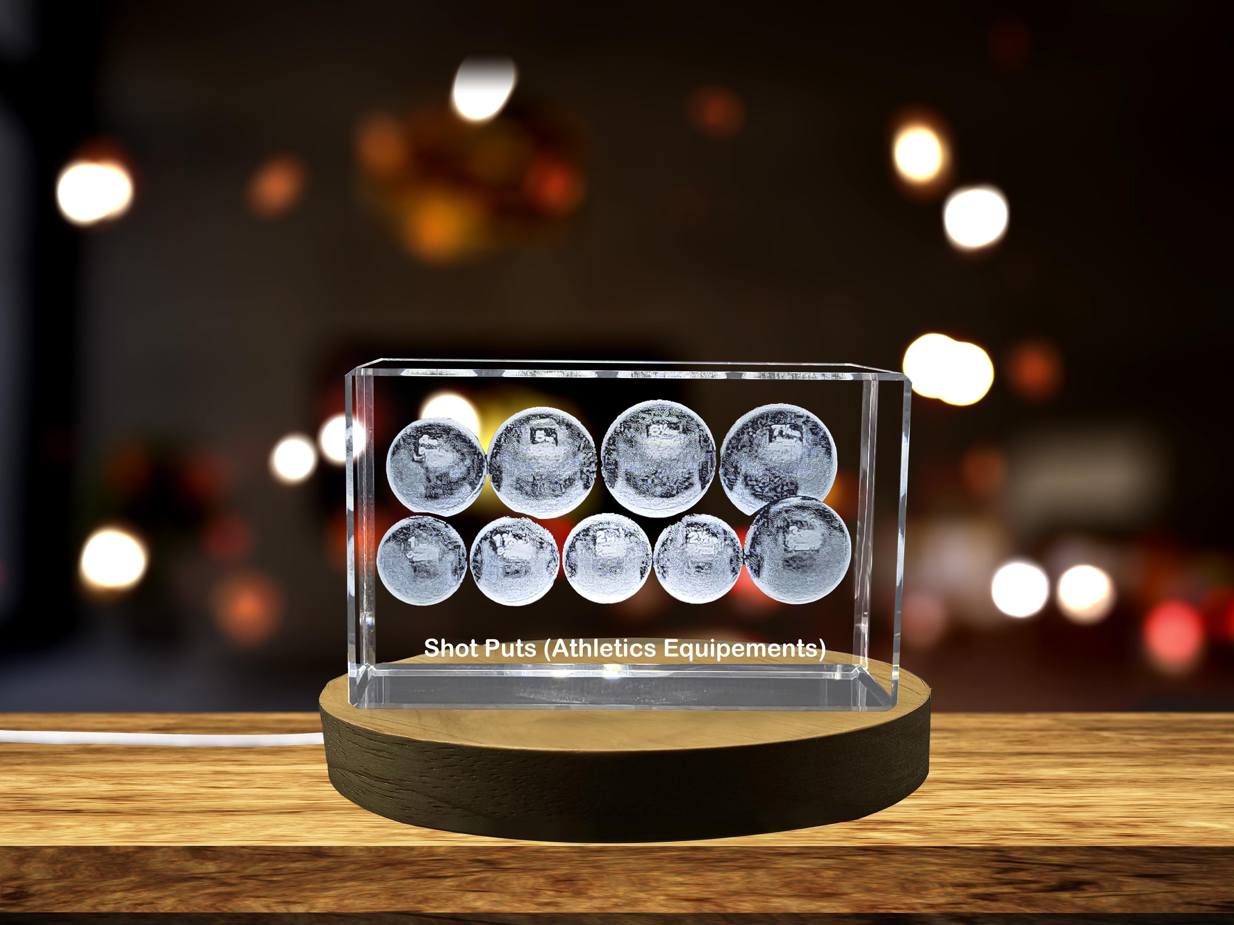 Shot Put Thrower 3D Engraved Crystal Award - Elegant Desktop Trophy for ...