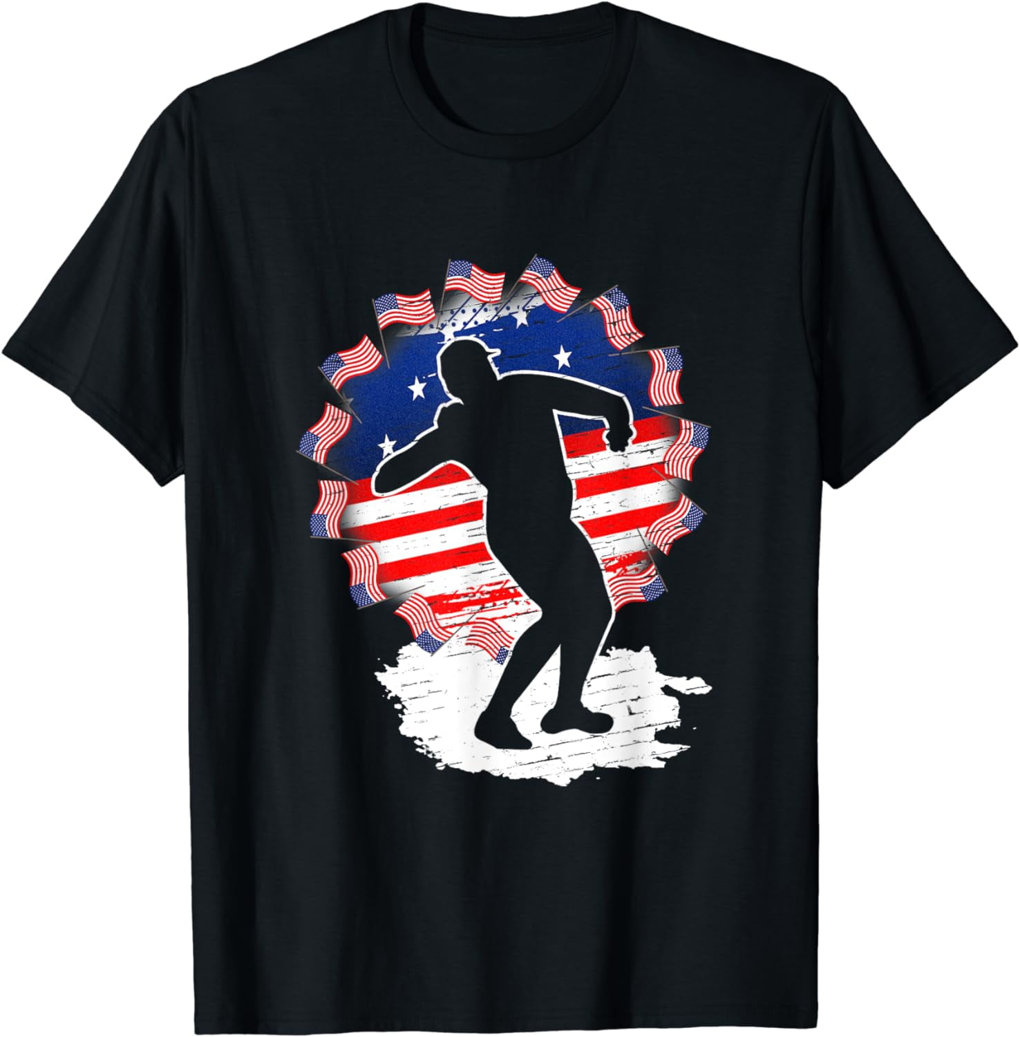 Shot Put Thrower, US Flag, USA Flags, American Shot Put T-Shirt ...