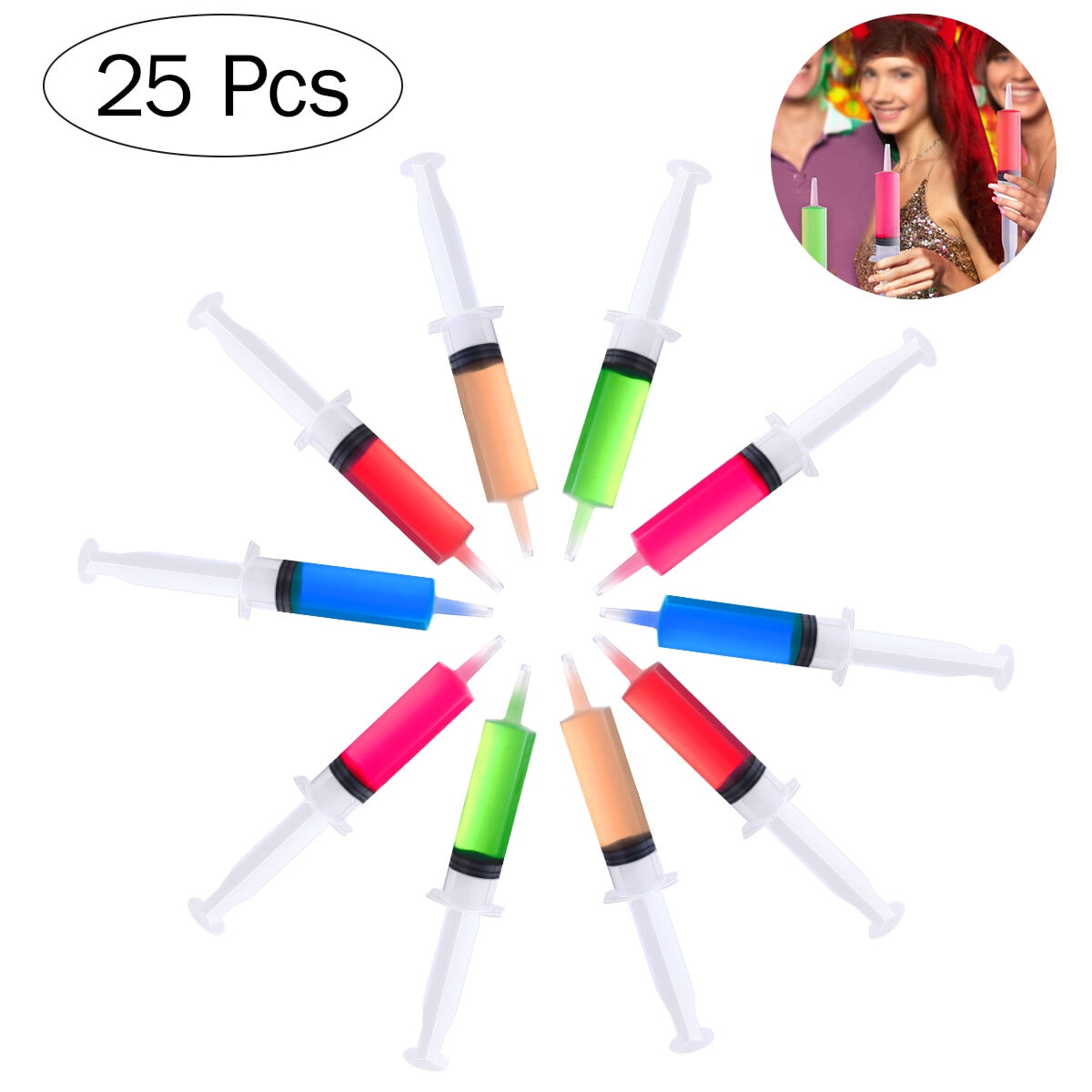 Shot Syringes 25 Pack with Tip Cap for Adults Kids, 60ml Party Liquid ...