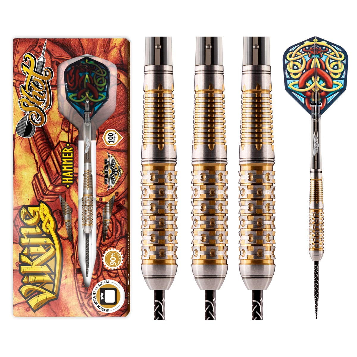 Shot Viking HAMMER Series Steel Tip Darts - 23g - Walmart.com