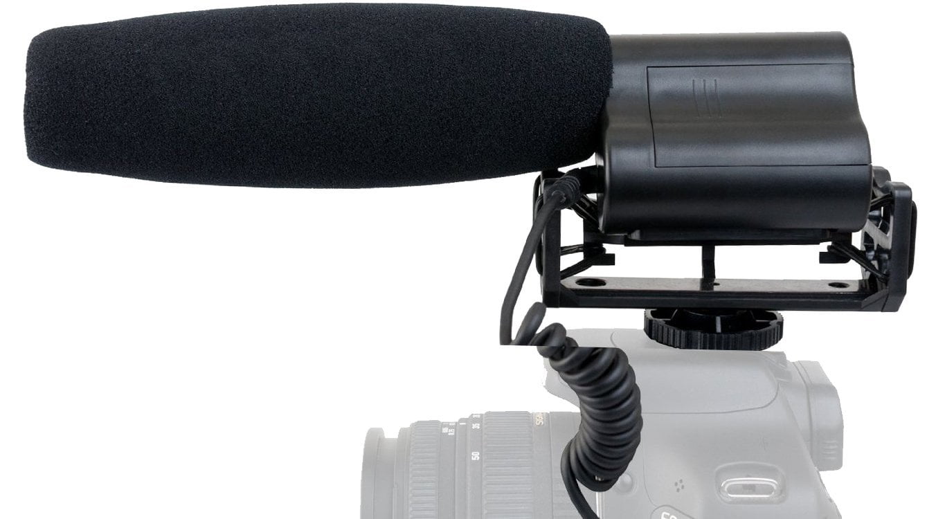 Shotgun Microphone (Stereo) With Windscreen & Dead Cat Muff For Sony ...
