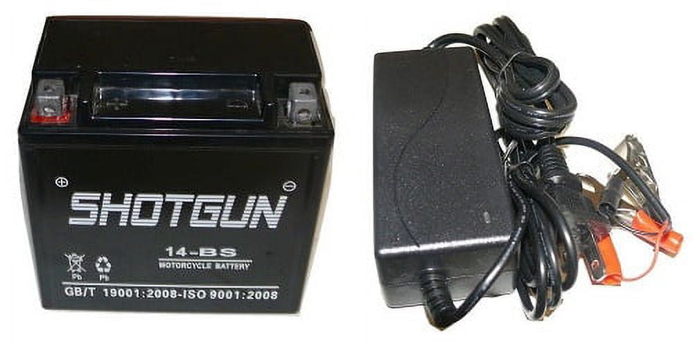 Shotgun Powersports Battery Charger Combo Replaces: YTZ14-BS Motorcycle ...
