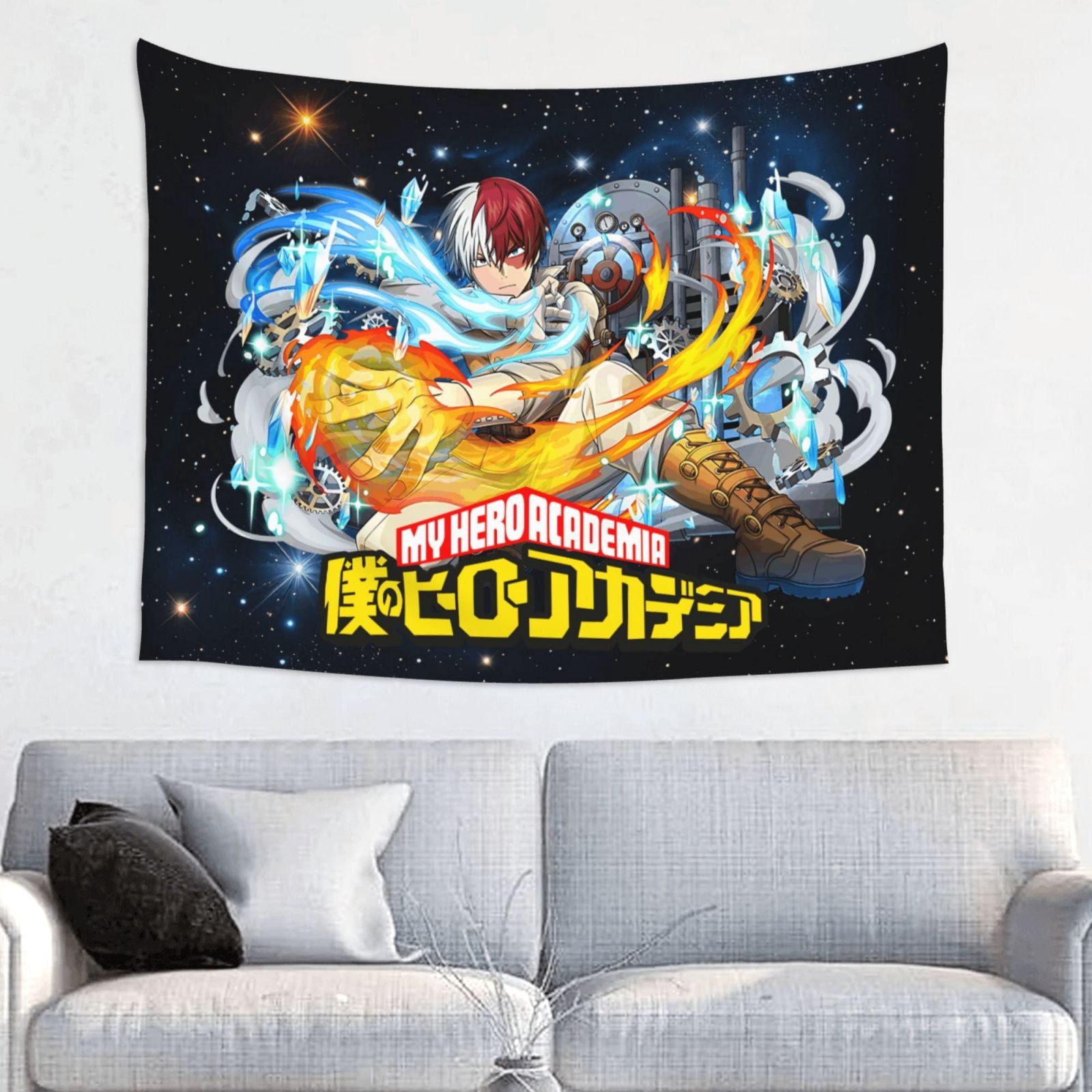 Shoto Todoroki Anime Tapestry Indian Wall Hanging Tapestries Room Decor ...