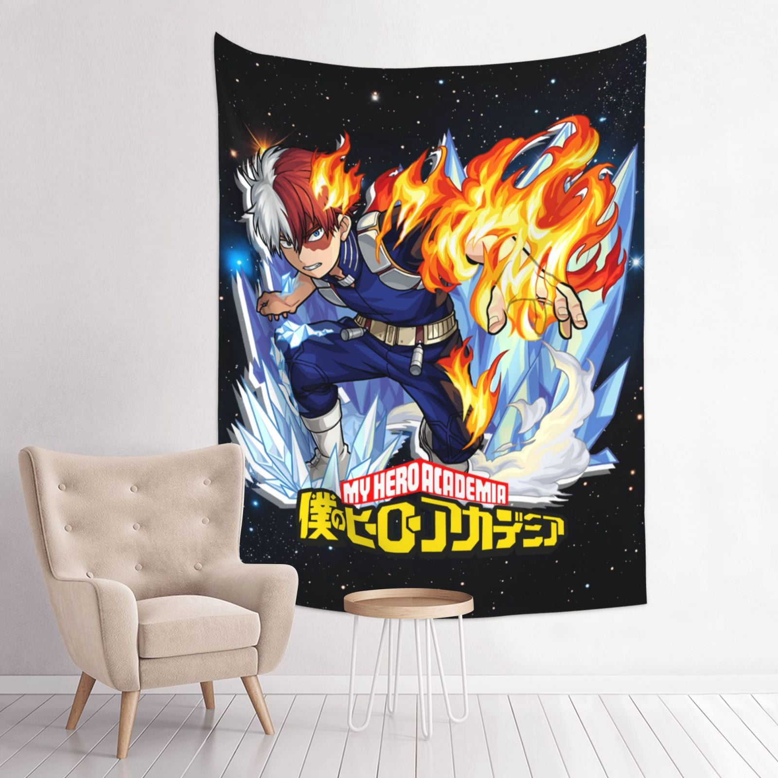 Shoto Todoroki Anime Tapestry Indian Wall Hanging Tapestries Room Decor ...