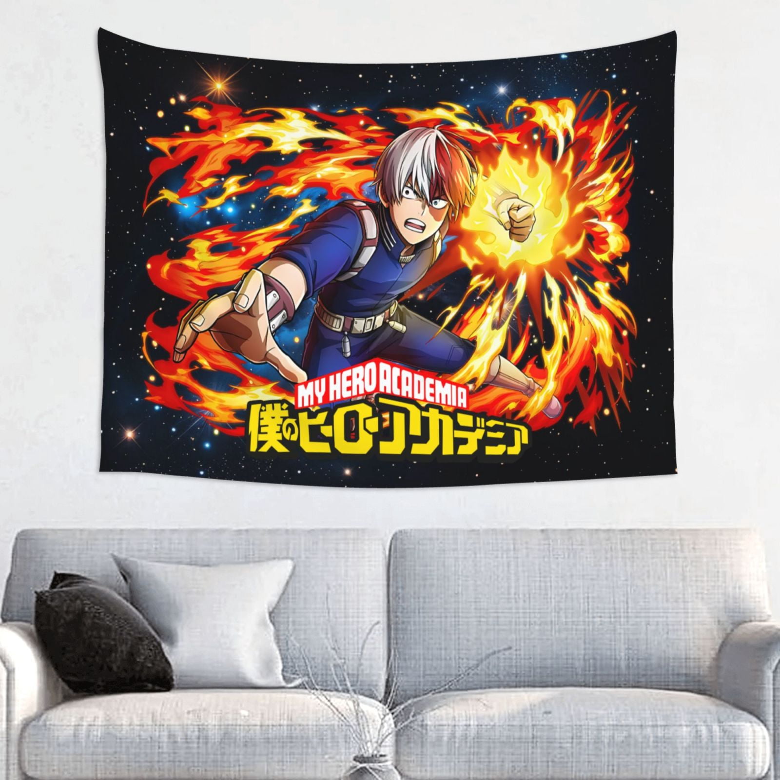 Shoto Todoroki Anime Tapestry Indian Wall Hanging Tapestries Room Decor ...