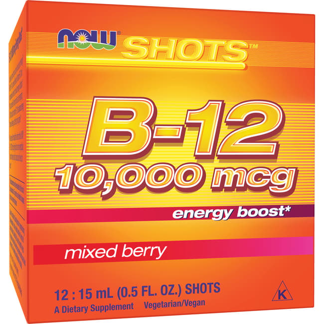 Shots, B-12, Mixed Berry, 10,000 mcg, 12 Shots, 0.5 fl oz (15 ml) Each ...