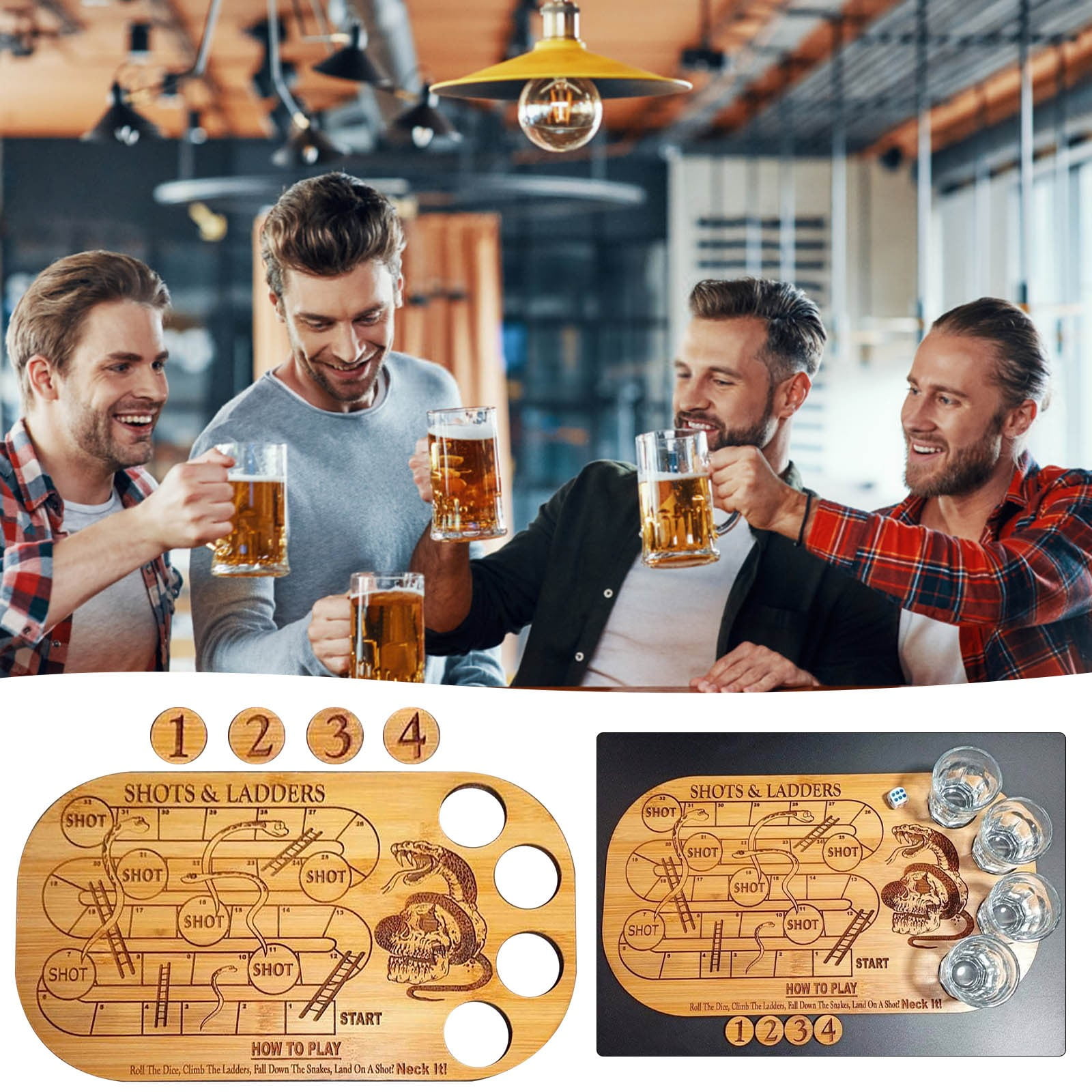 Shots Ladders Drinking Game, Party Shot Roulette, 2-Player Game, Metal ...