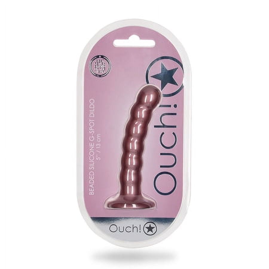 Shots Ouch 5" Beaded Silicone G-spot Dildo - Rose Gold - Walmart.com