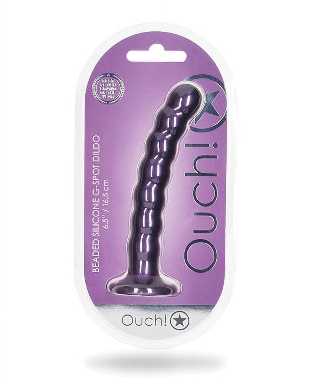 Shots Ouch! Beaded Silicone 6.5 in. G-Spot Dildo Metallic Purple - Walmart.com