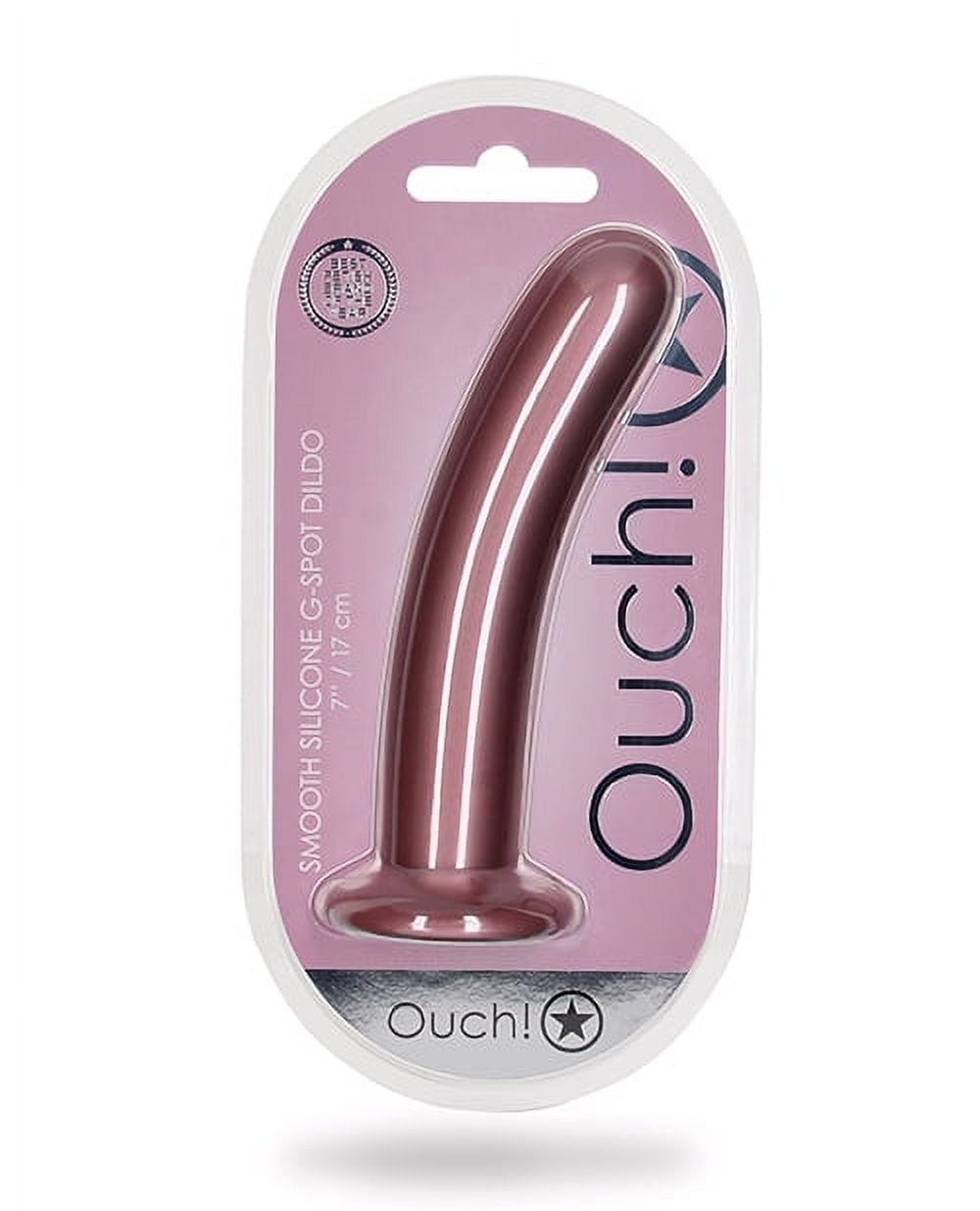 Shots Ouch! Smooth Silicone 7 in. G-Spot Dildo Rose Gold - Walmart.com