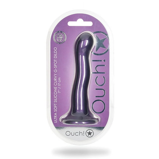 Shots Ouch! Ultra Soft Silicone 7 in. Curvy G-Spot Dildo Metallic Purple - Walmart.com