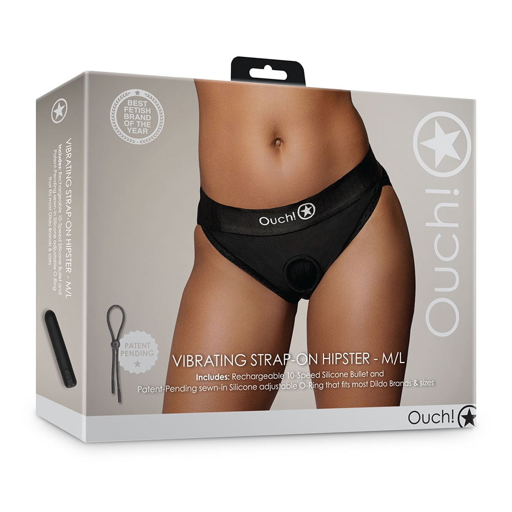 Shots Ouch! Vibrating Strap-on Hipster Black M/L - Walmart.com