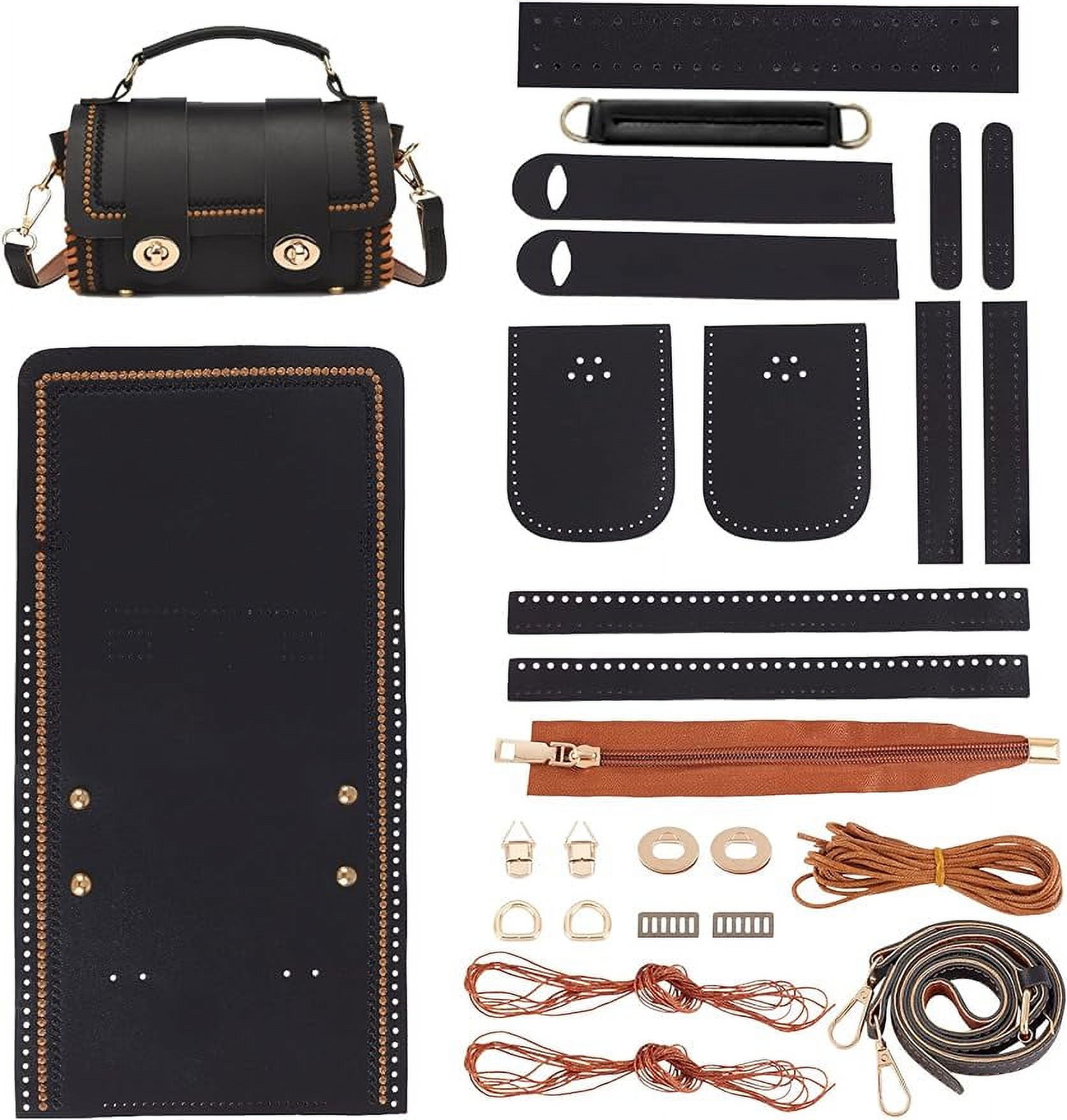 Shoulder Bag Making Kit PU Leather Knitting Crochet Bag Making ...