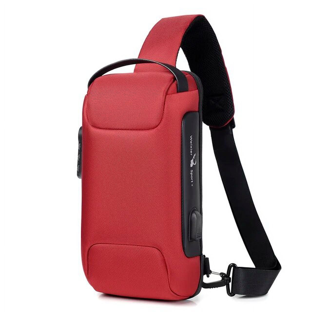 Shoulder Bag for Men Waterproof USB Male Crossbody Bag Anti-Theft Short ...