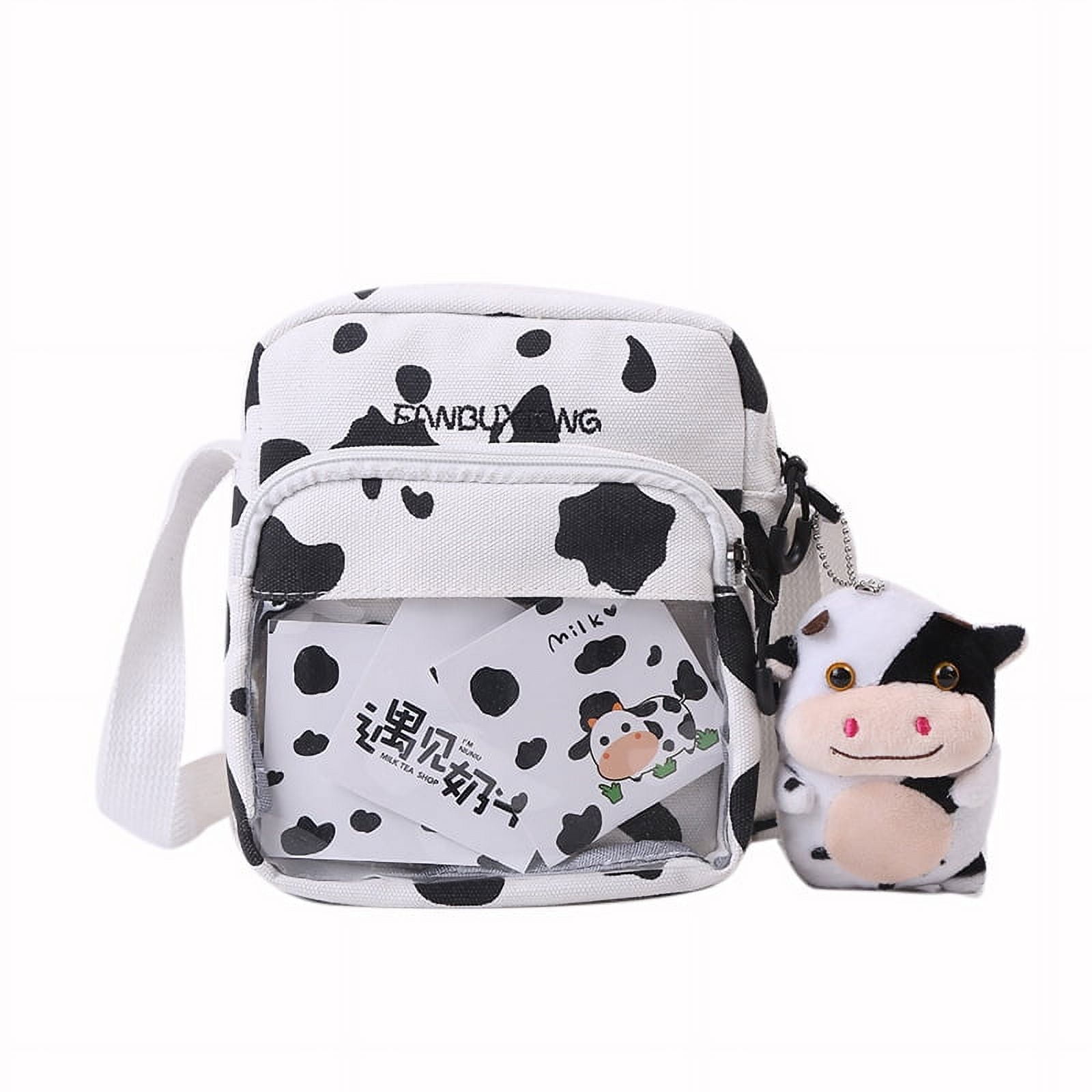Women's Shoulder Bag, Cow Print Canvas Tote Handbag, Crossbody Purse ...