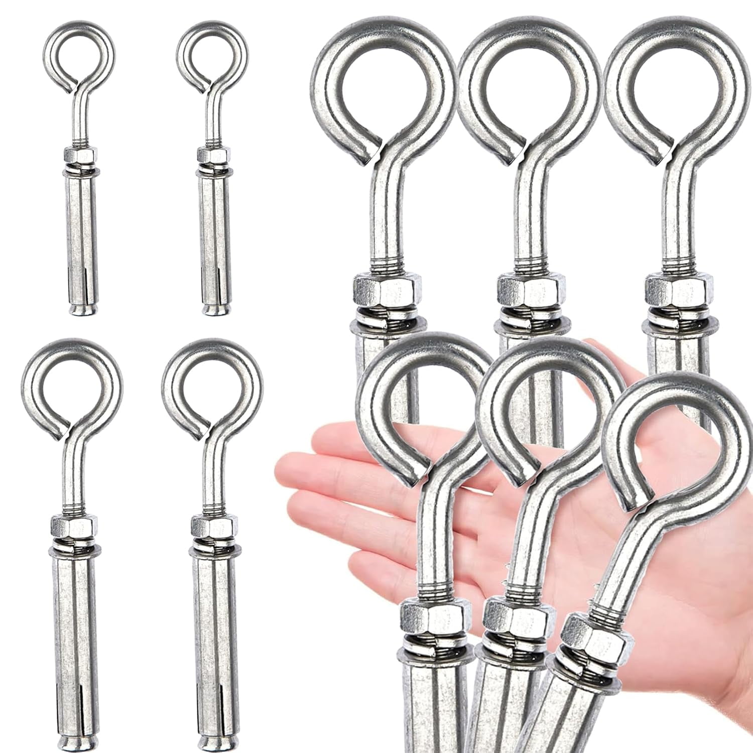 Shoulder Eye Bolts M8 Heavy Duty, Stainless Steel Expansion Screws Wall ...