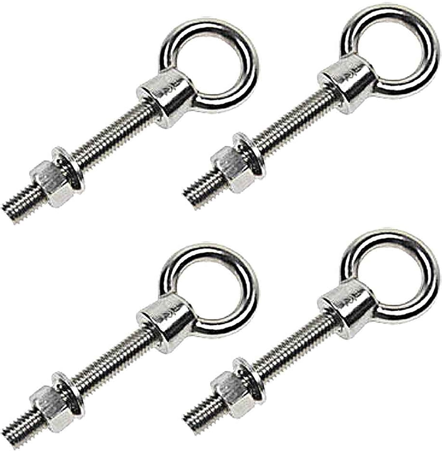 Shoulder Eye Bolts - Stainless Steel Type 316 - Long - 1/4" x 12" - 4 ...