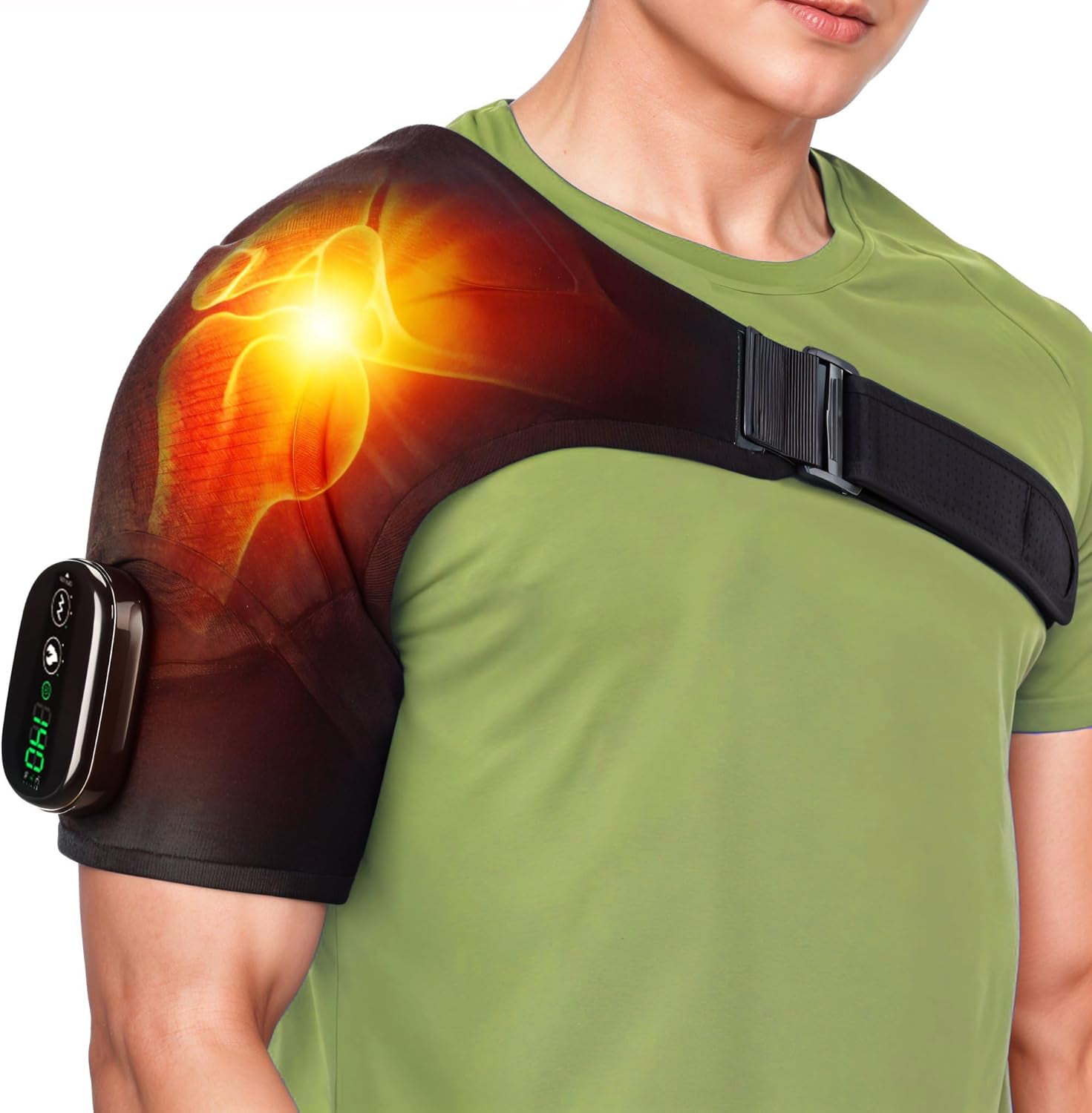 Shoulder Heating Pad Massage - 3 in 1 Cordless Electric Vibration ...