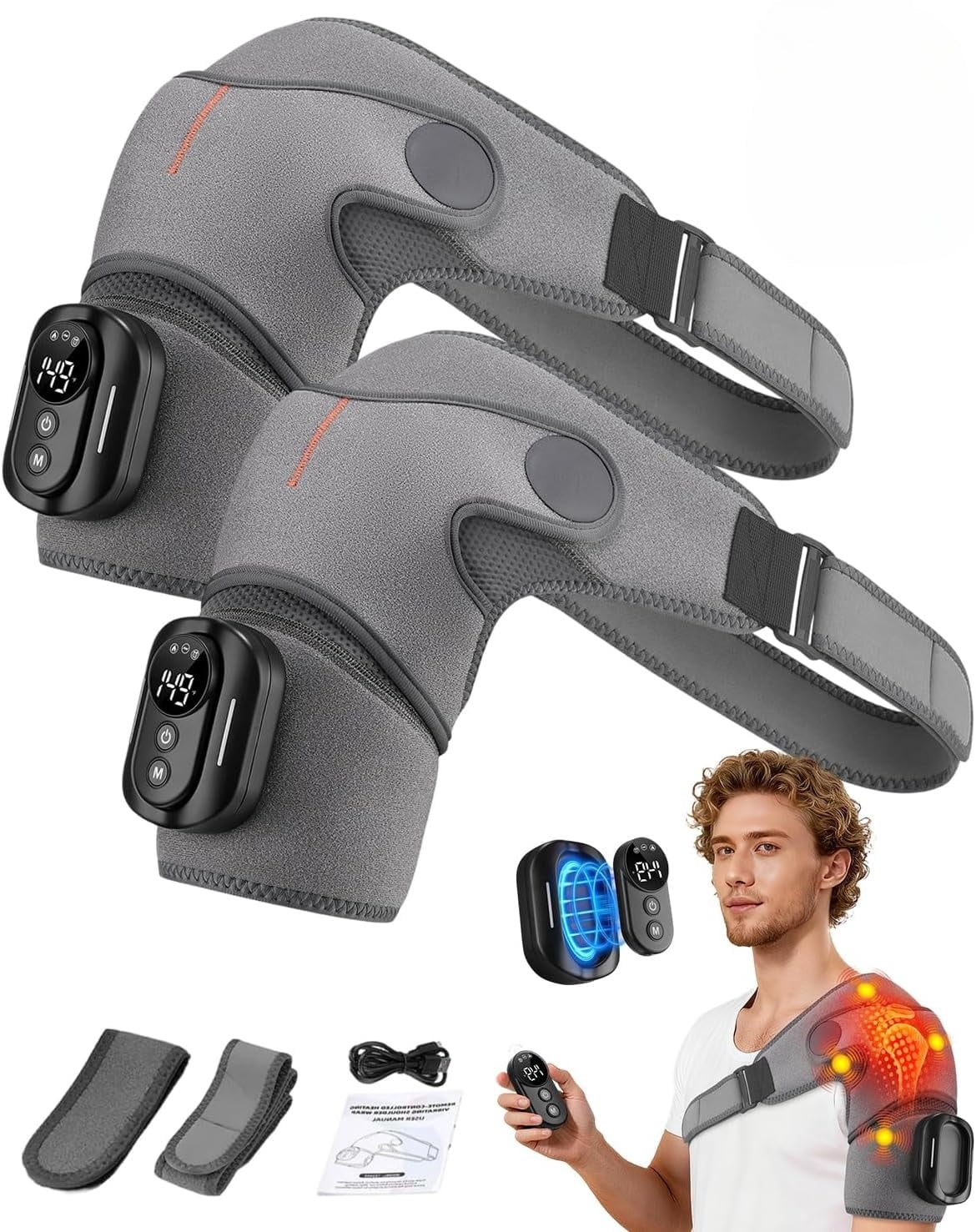 Shoulder Massager - Heat Therapy, Shiatsu Kneading, Air Compression ...