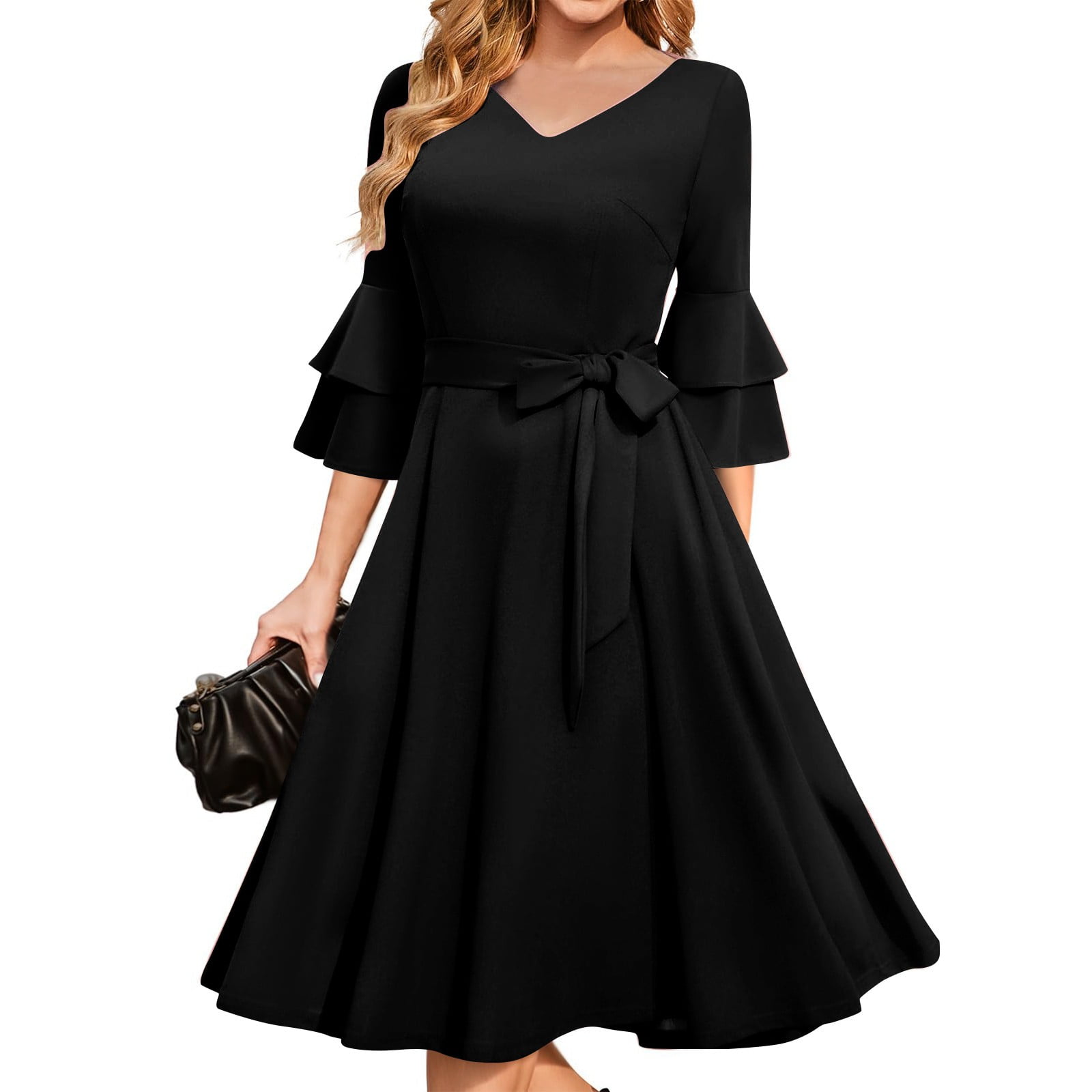 Off The Shoulder Prom Dress, Formal Wedding Guest Elegant Bell Sleeve ...