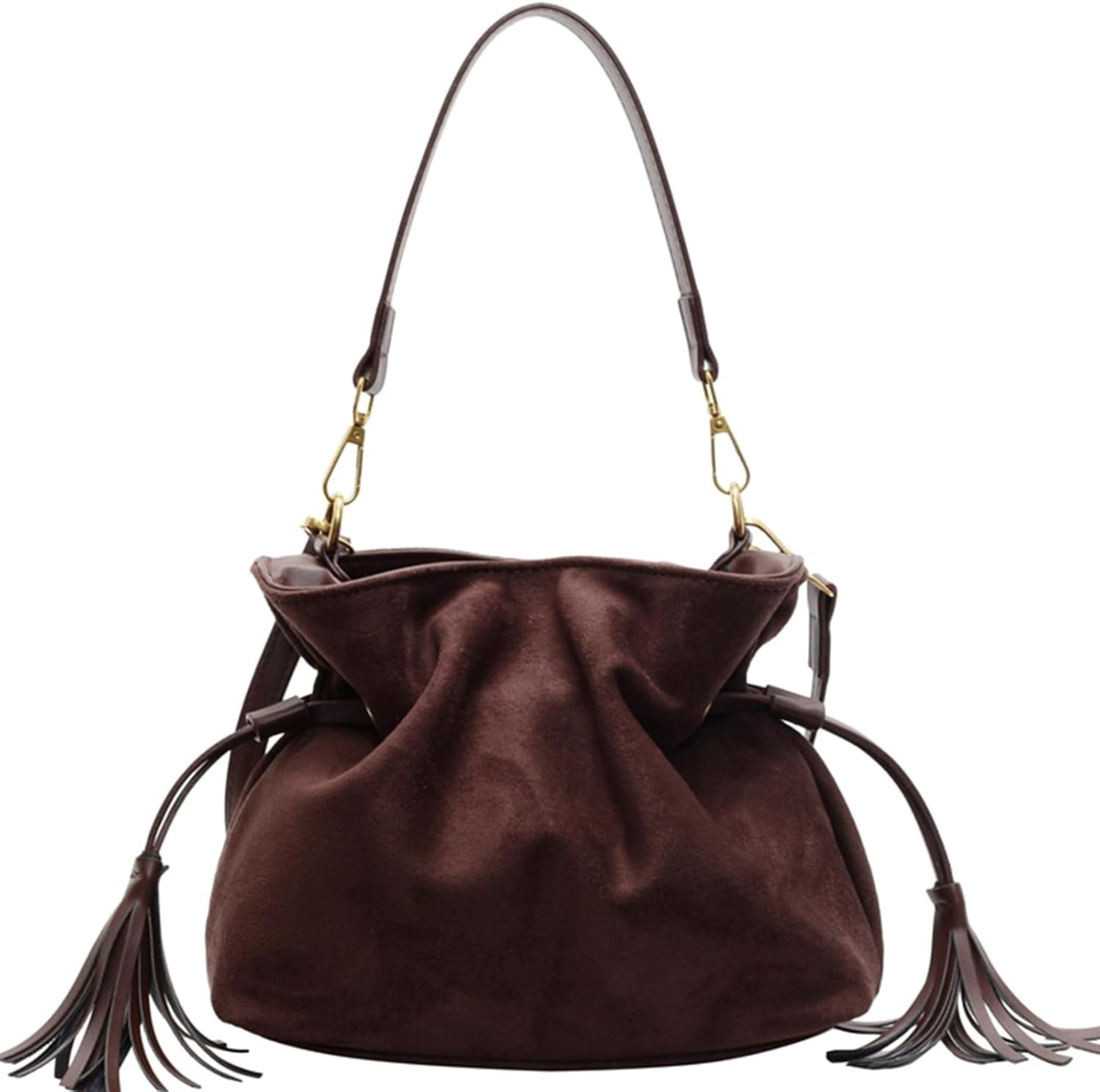 Shoulder Purse for Women Suede Bucket Bag Small Women's Tote Handbags ...