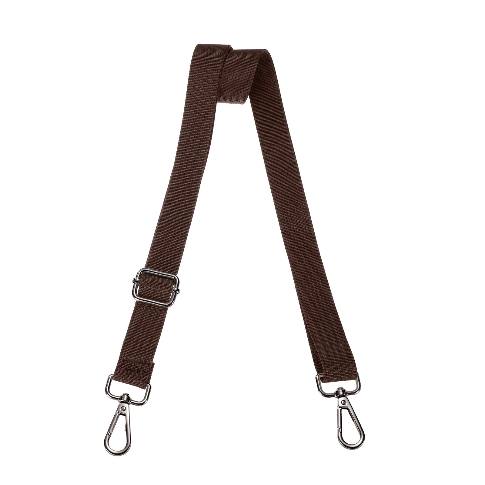 Shoulder Strap 2.5cm Wide Crossbody Strap, Dark Brown, Black Buckle ...