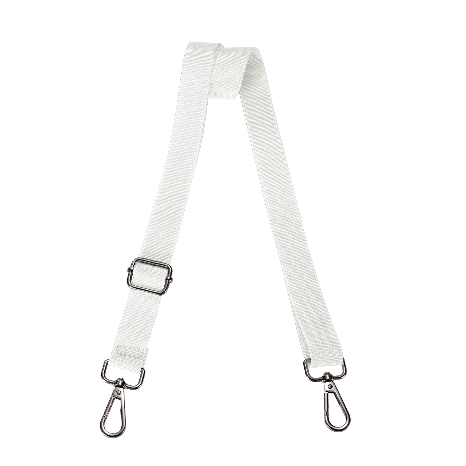 Shoulder Strap 2.5cm Wide Crossbody Strap, White, Black Buckle ...