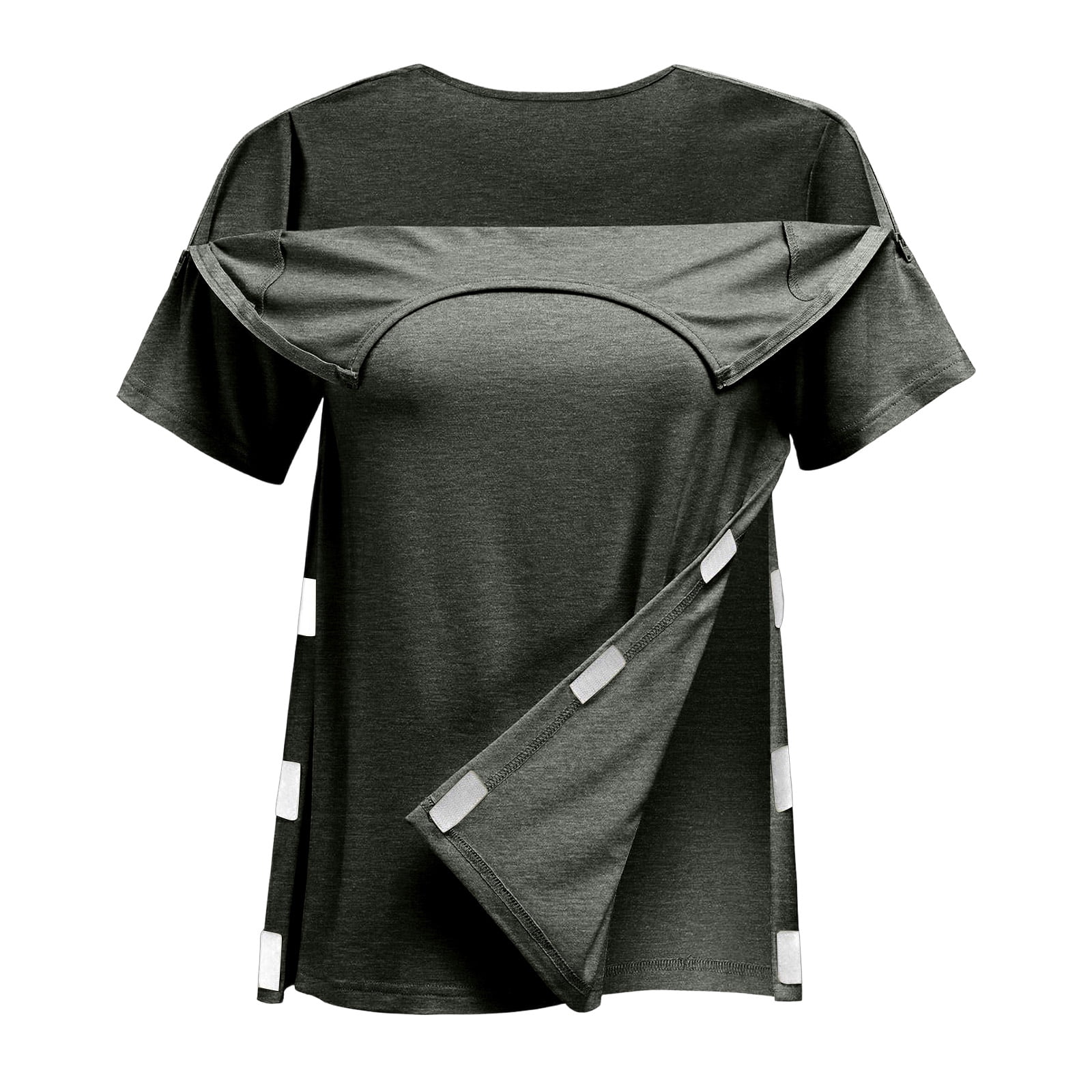 Shoulder Surgery Shirts for Women Short Sleeve Crew Neck Tear Away Side ...