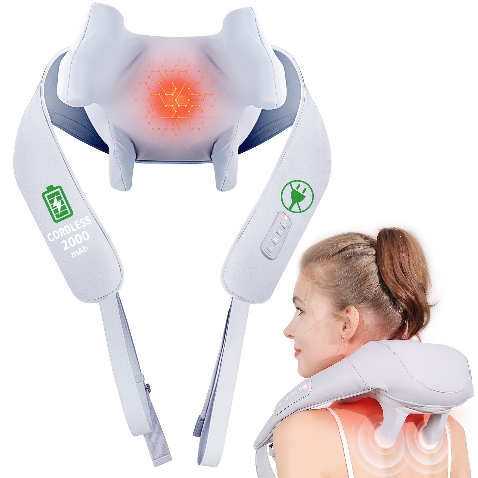MASGRE neck massager, deep tissue massage for pain relief, 6D wireless ...