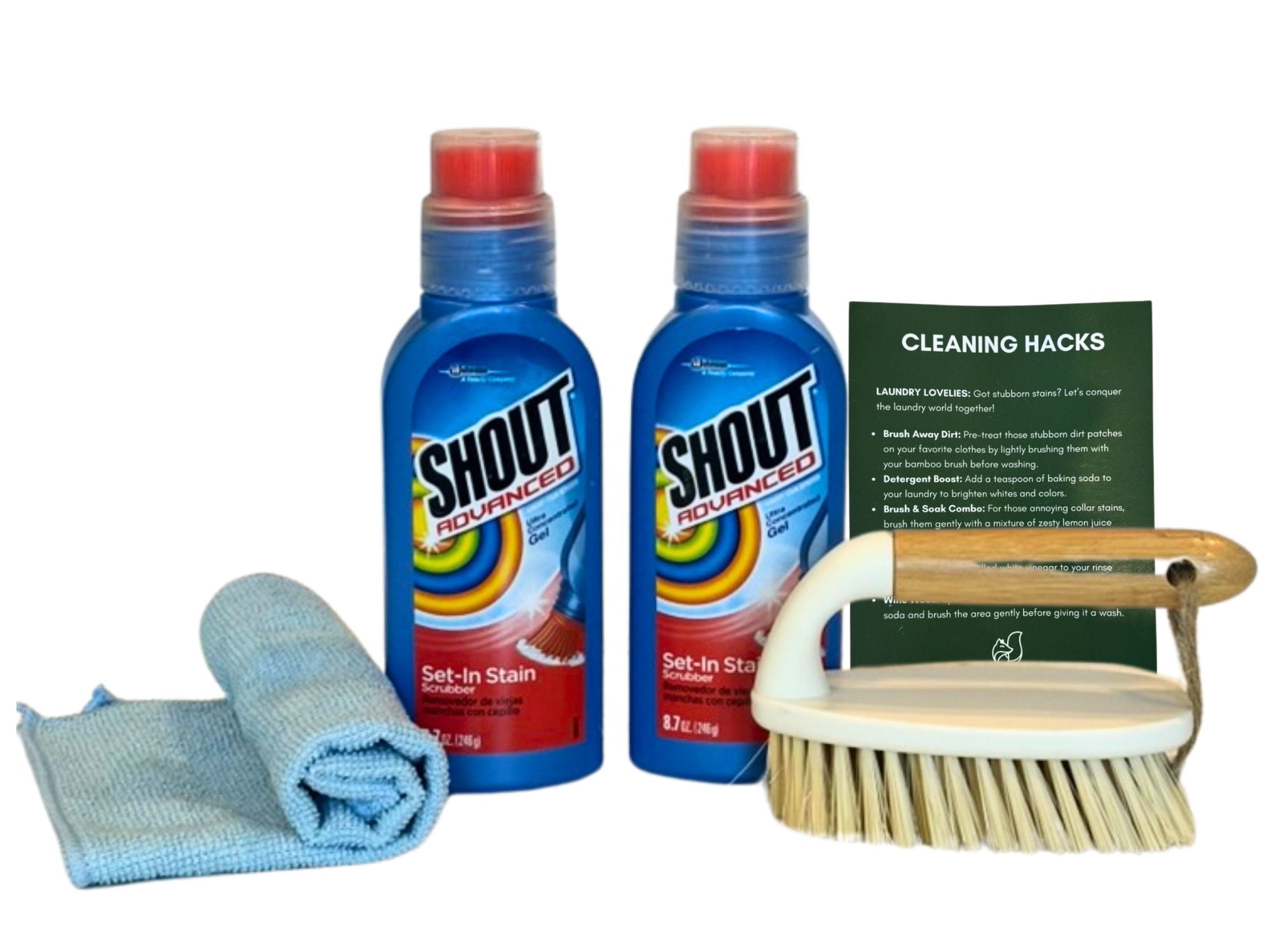 Shout Advanced Stain Remover for Clothes Laundry with Stiff Bristle ...