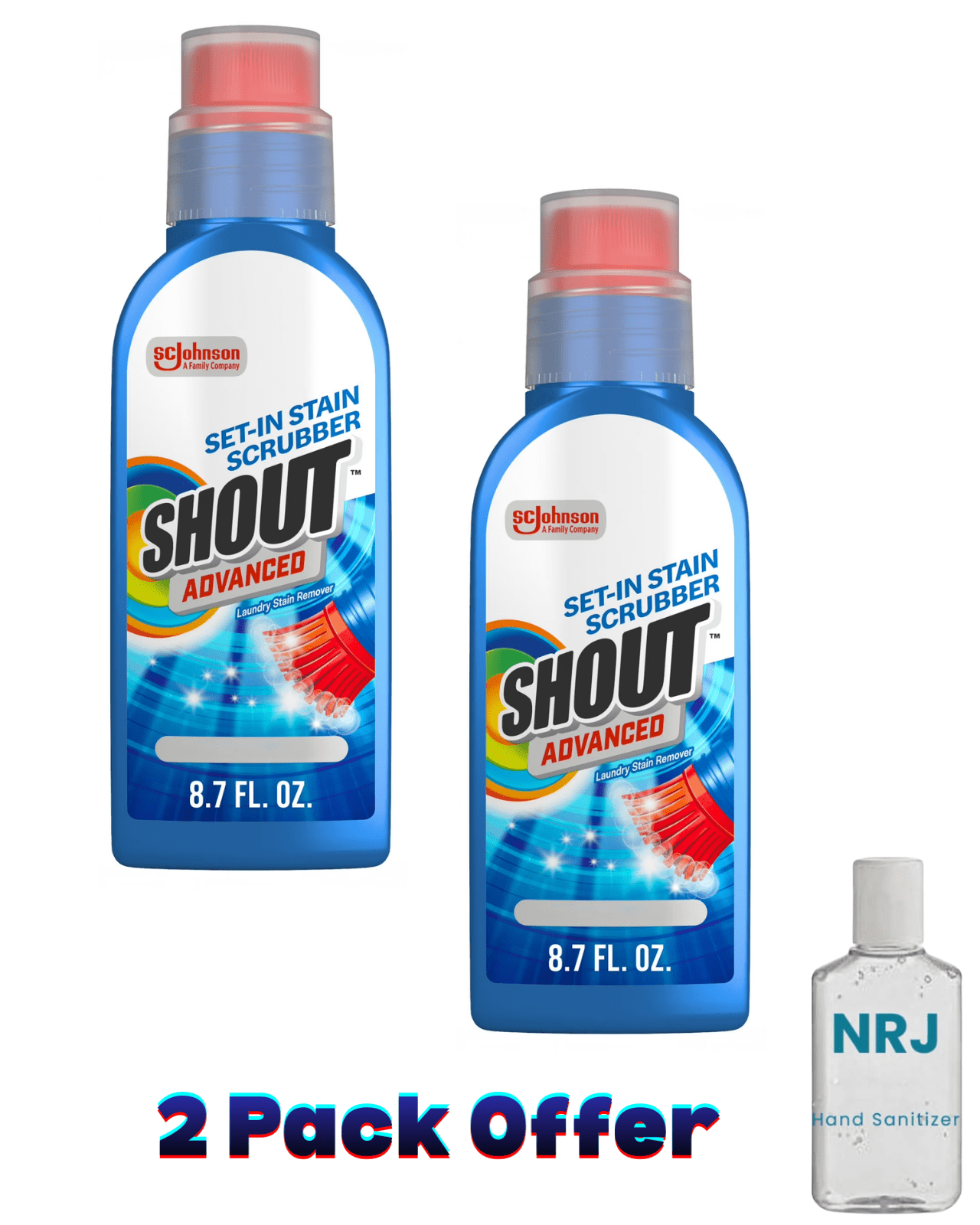 Shout Advanced Laundry Stain Remover,Ultra Concentrated Gel Brush, 8.7 ...