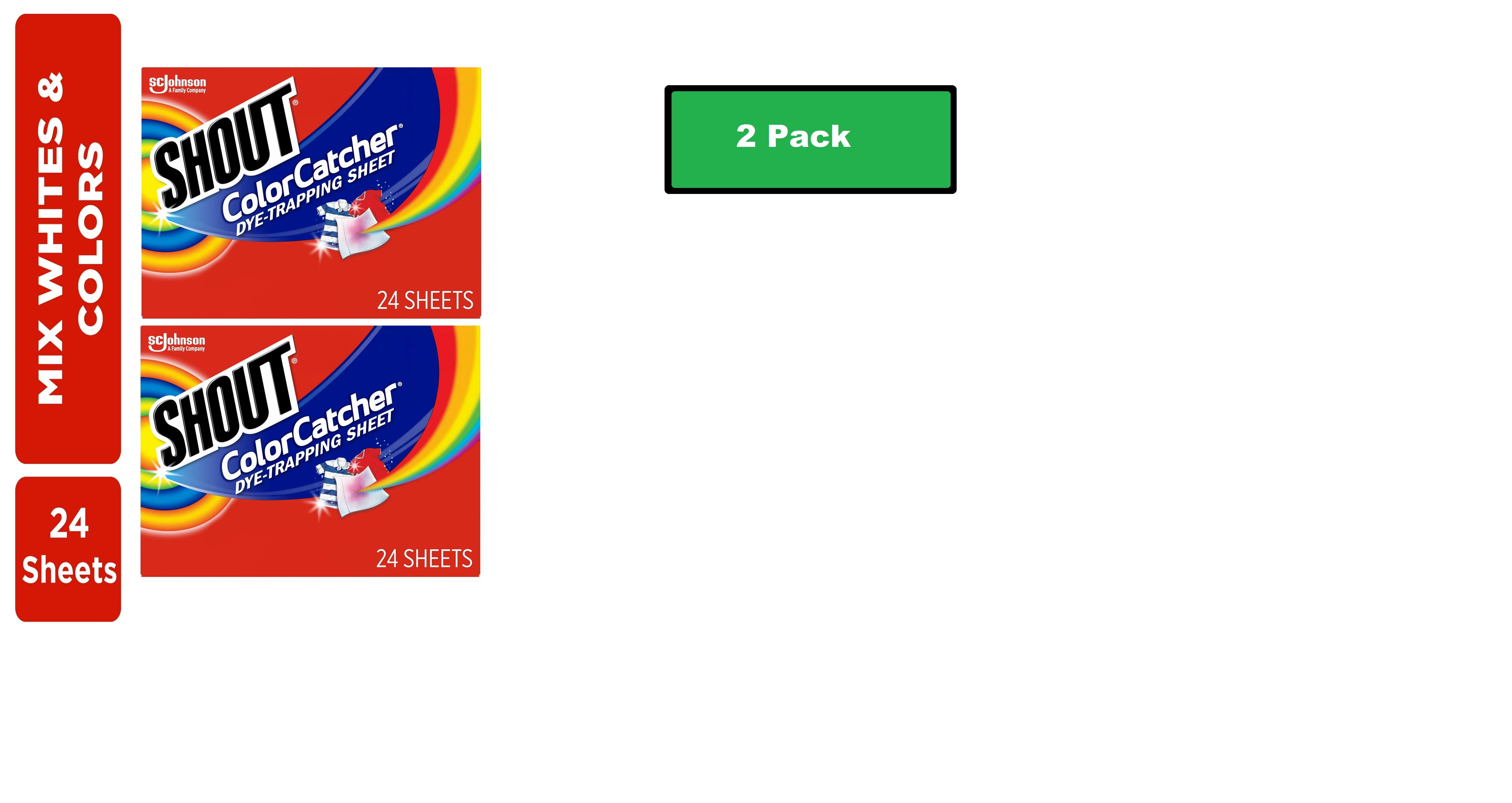 Shout Color Catcher, Laundry Dye-Trapping Sheets, 24 Sheets, 2 pack ...