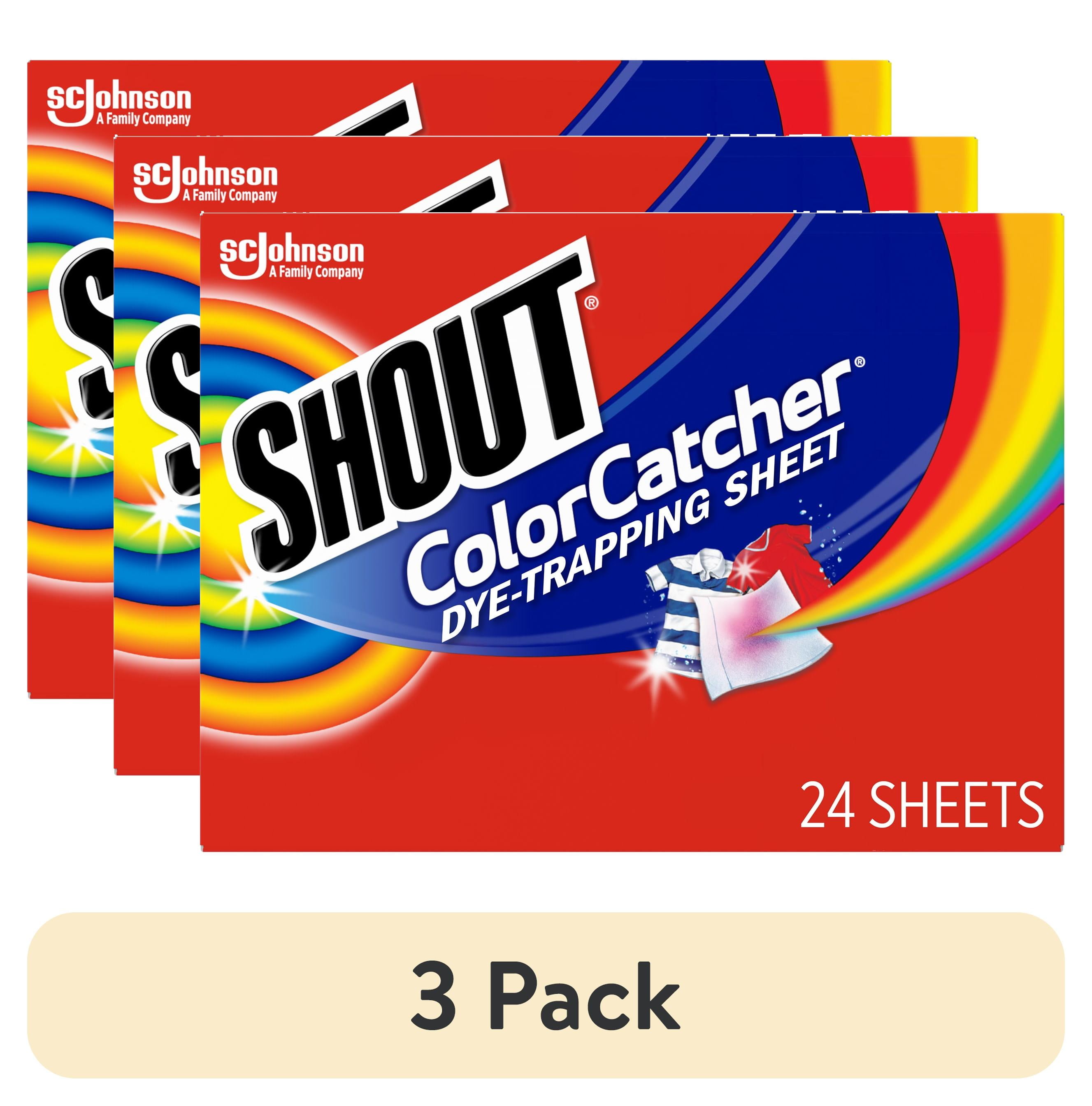 (3 pack) Shout Color Catcher, Laundry Dye-Trapping Sheets, 24 Sheets ...