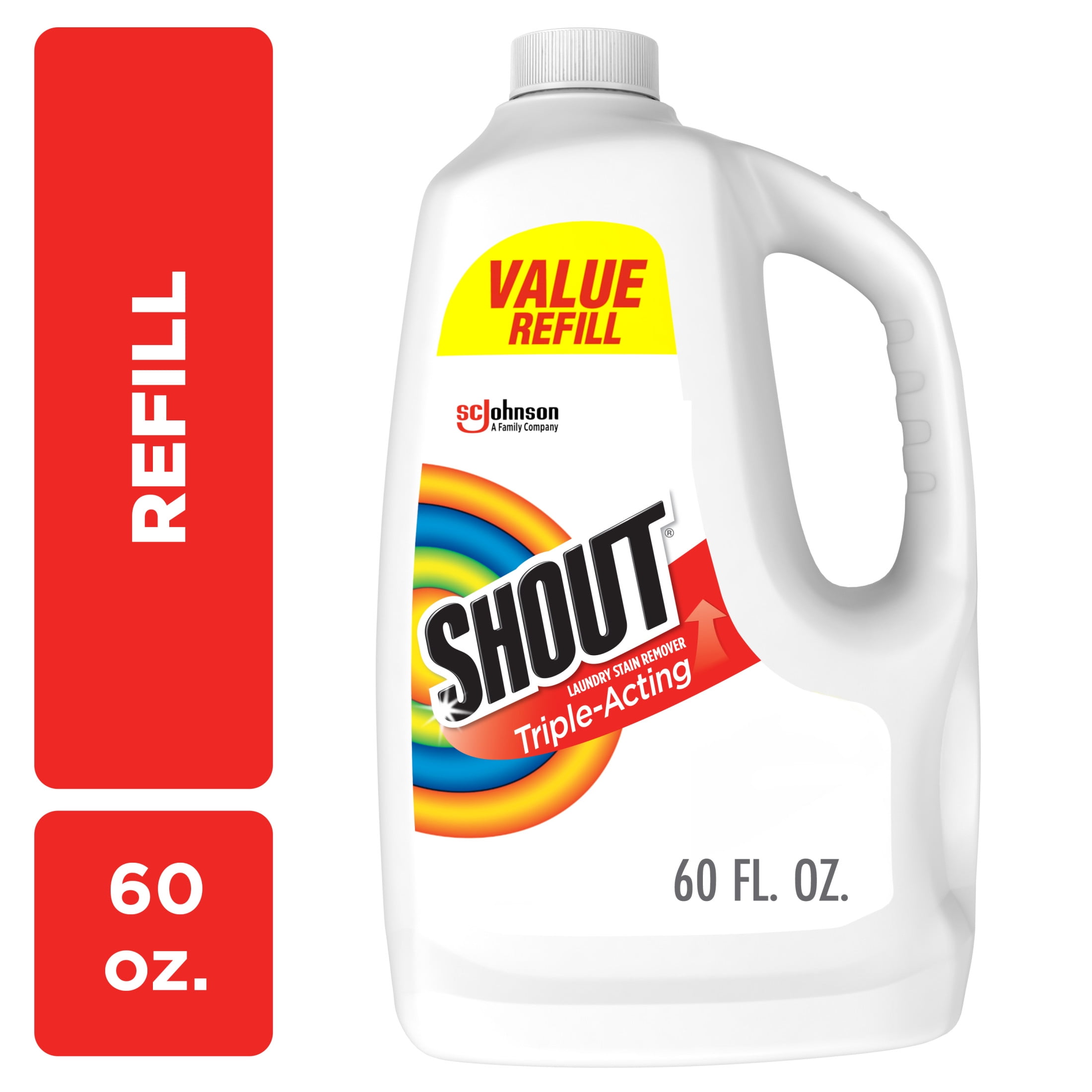 Shout Triple-Acting Laundry Stain Remover Spray, 60 Ounce Refill ...