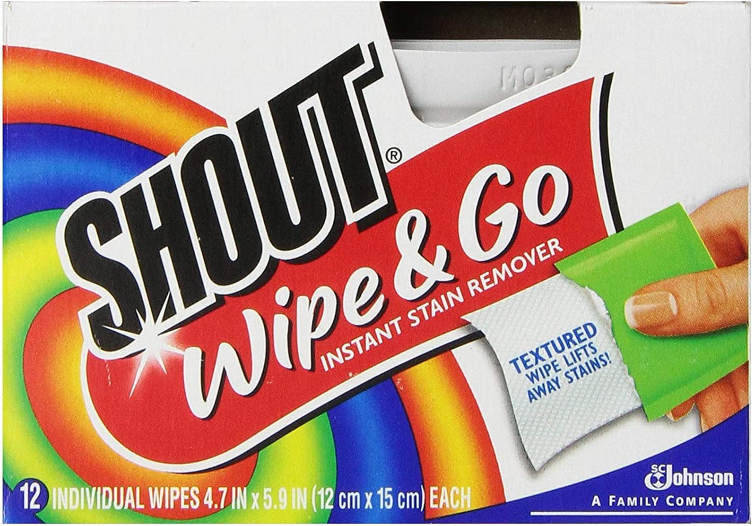 Shout Wipe & Go Instant Stain Remover Wipes, 12 CT (12 Packs of 12 ...
