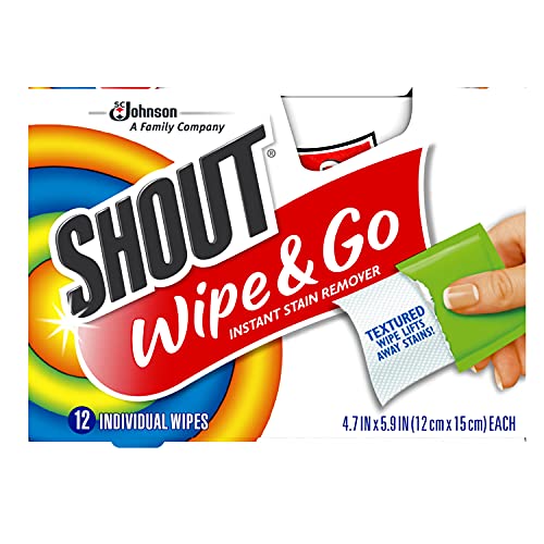 Shout Wipes, Wipe and Go Instant Stain Remover, Laundry Stain and Spot ...