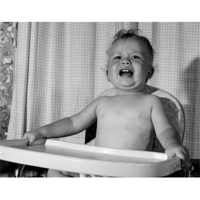 Shouting Baby Sitting in High Chair Poster Print - 18 x 24 in ...
