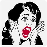 Shouting Woman Painting Stencil 11.8x11.8 inch Large Woman Shouting ...