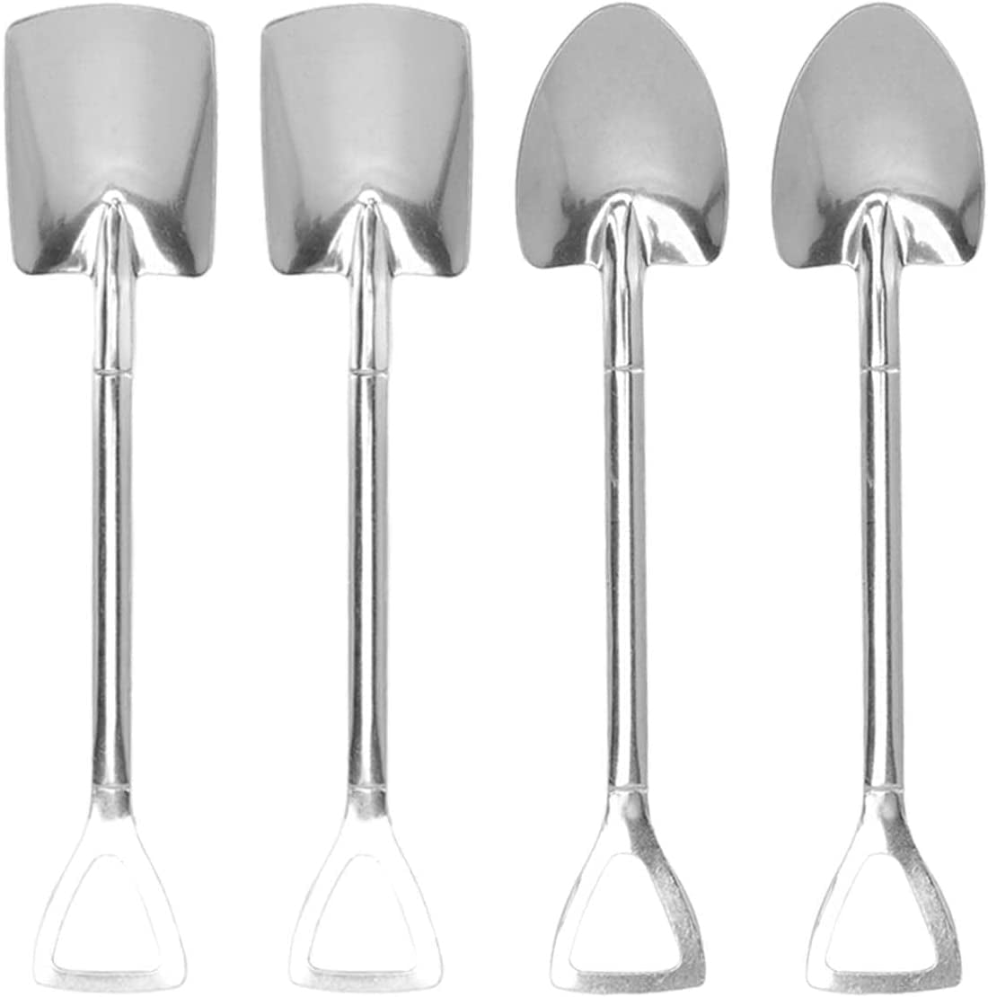Shovel Shape Stainless Steel Spoons, Reusable Sugar Dessert Cake Spoon Ice Cream Fruit Spoon for ...