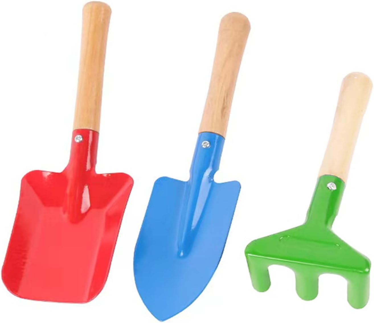 Shovel, Spade, Rake Set - Brightly Colored Kit for Kids & Adults, 3 ...