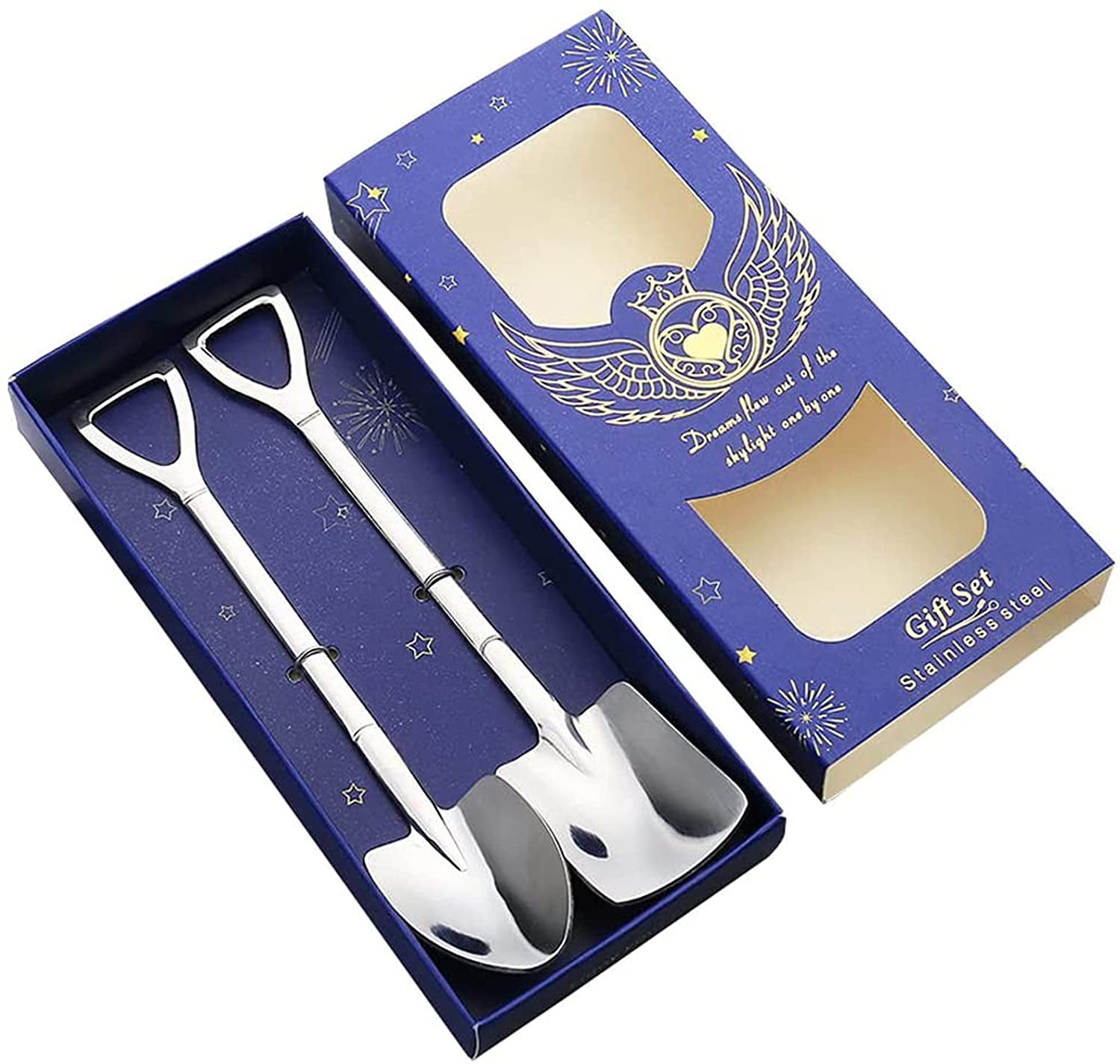 Shovel Spoon 2Pcs Colored Stainless Steel Mini Universal Shovel Dessert ...