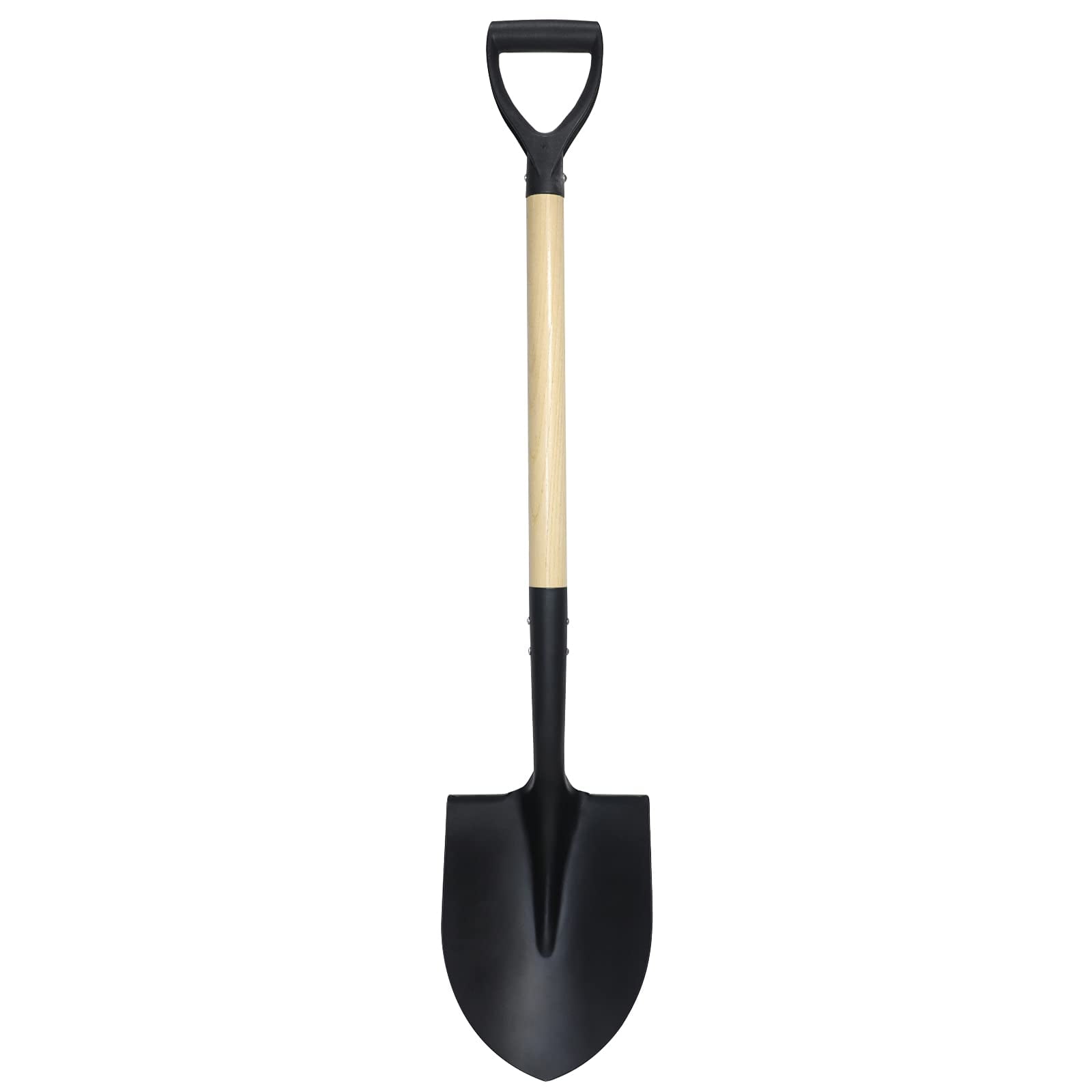 Shovel for Digging,Round Shovel, Garden Tool with D-Handle, 41 Inches in Overall Length, Wooden ...