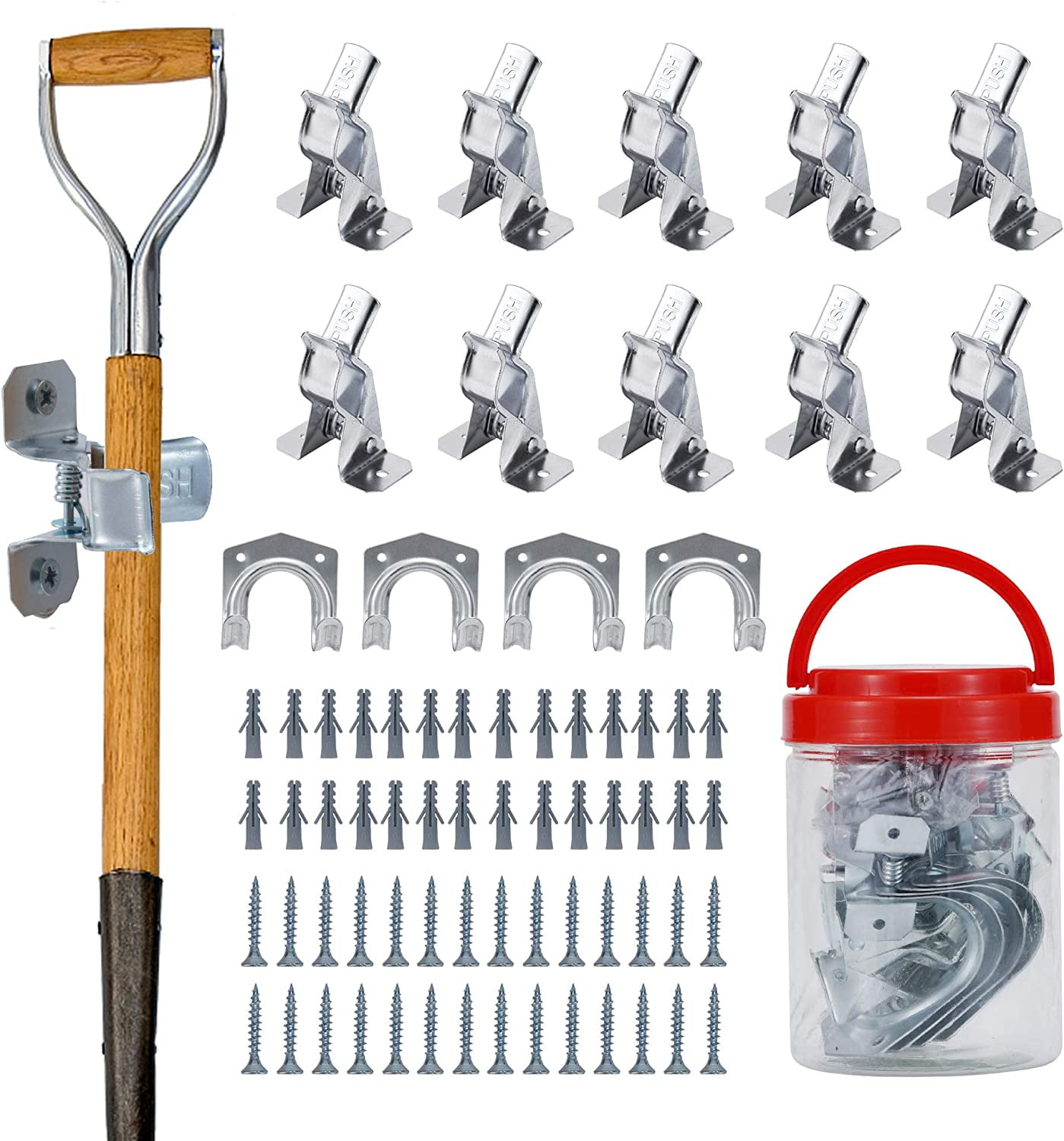 Shovel holder, Mop and Broom Holder Heavy Duty Metal Wall Mounted Broom ...
