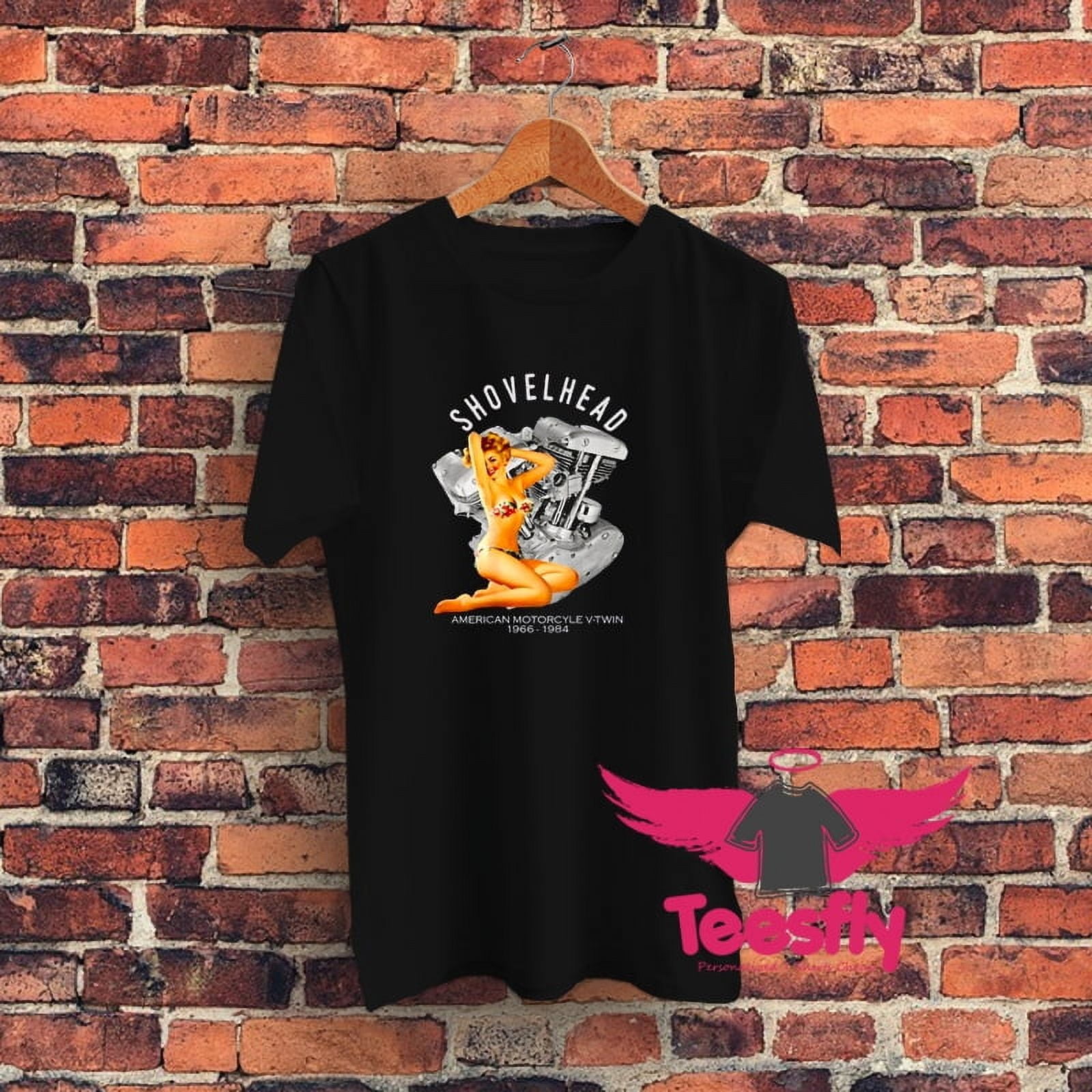 Shovelhead V Twin Engine Bikini Pinup T Shirt - Walmart.com