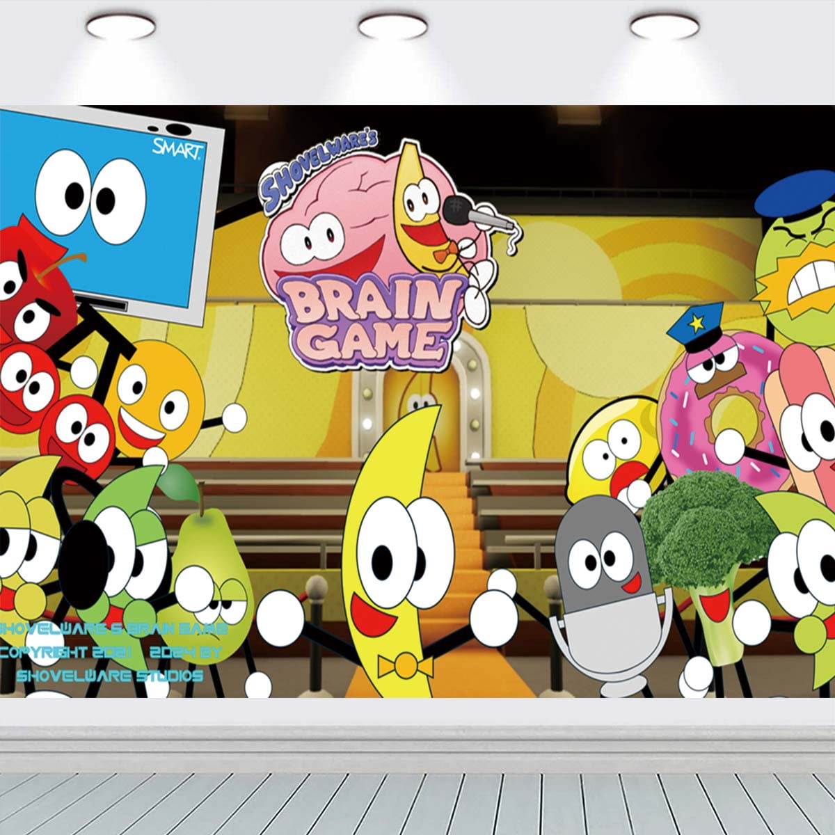 Shovelware Brain Game Party Supplies Backdrop Banner Poster Birthday ...