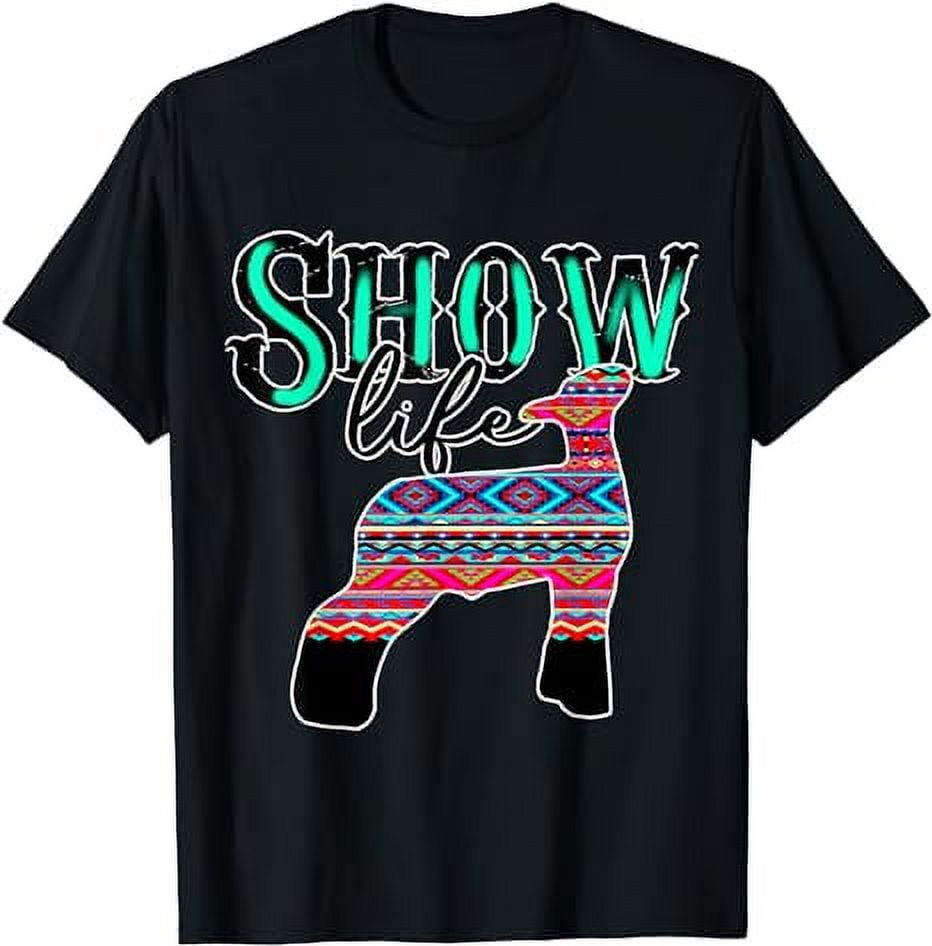 Show Life Livestock Lamb Show Market Sheep Aztec Serape T-Shirt ...